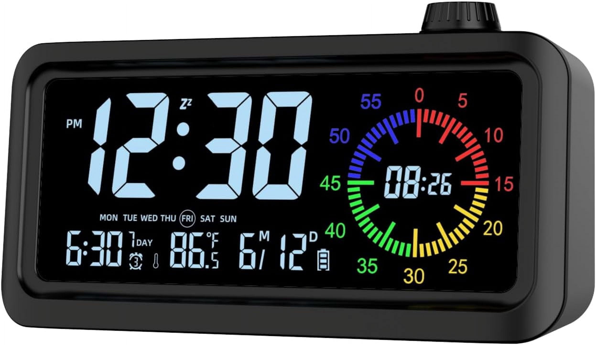 Rechargeable 60-Minute Visual Timer for Kids, Dual LCD Display Alarm ...