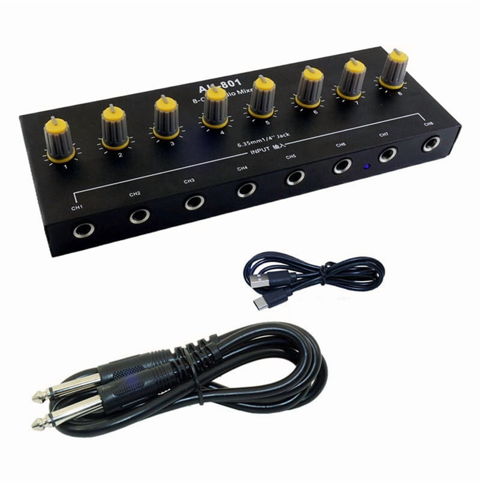 Rechargeable 8-CH Audio Mixer Portable Outdoor Sound Mixer for Musical ...