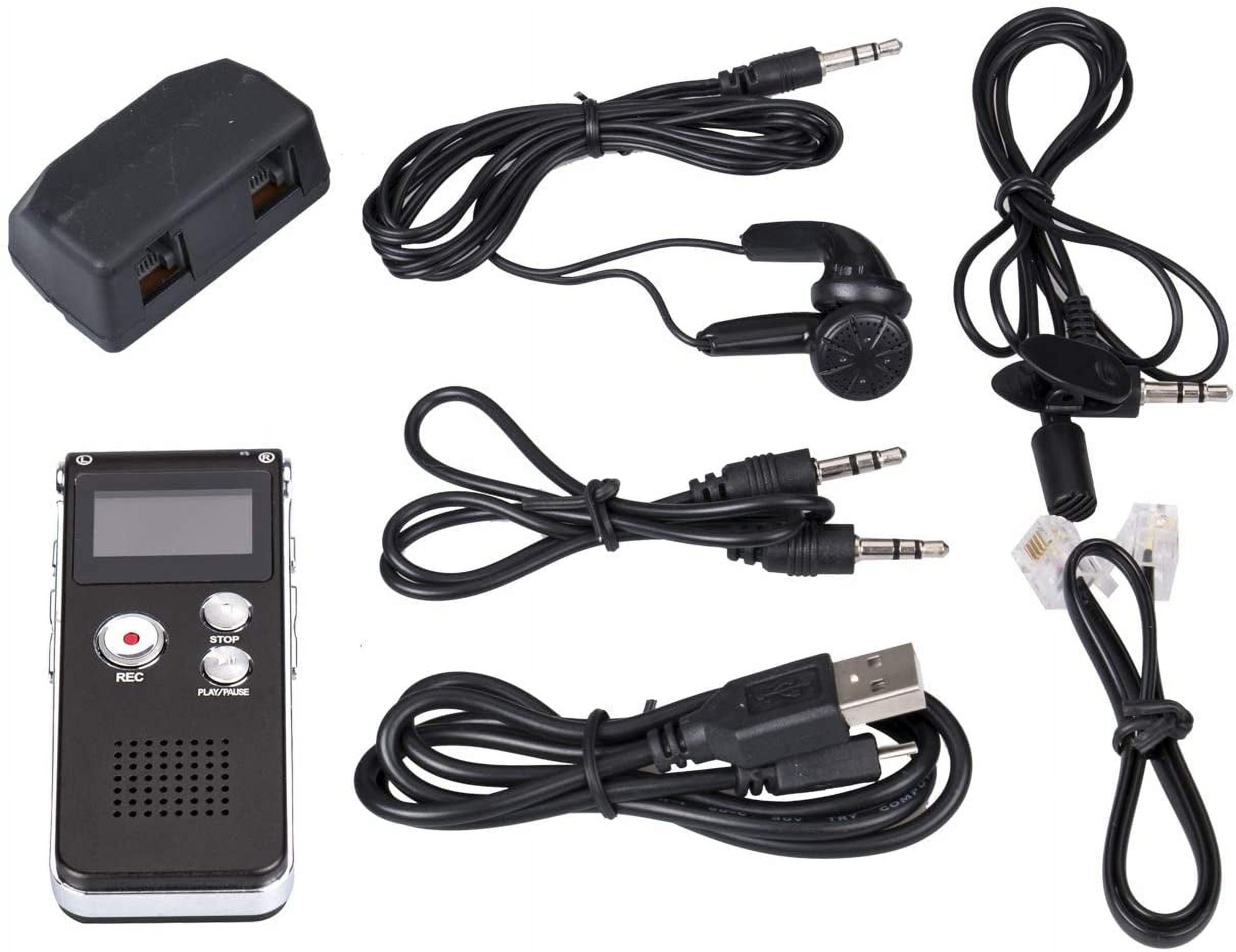 Rechargeable 8GB Digital Audio Voice Recorder Dictaphone Telephone MP3 ...