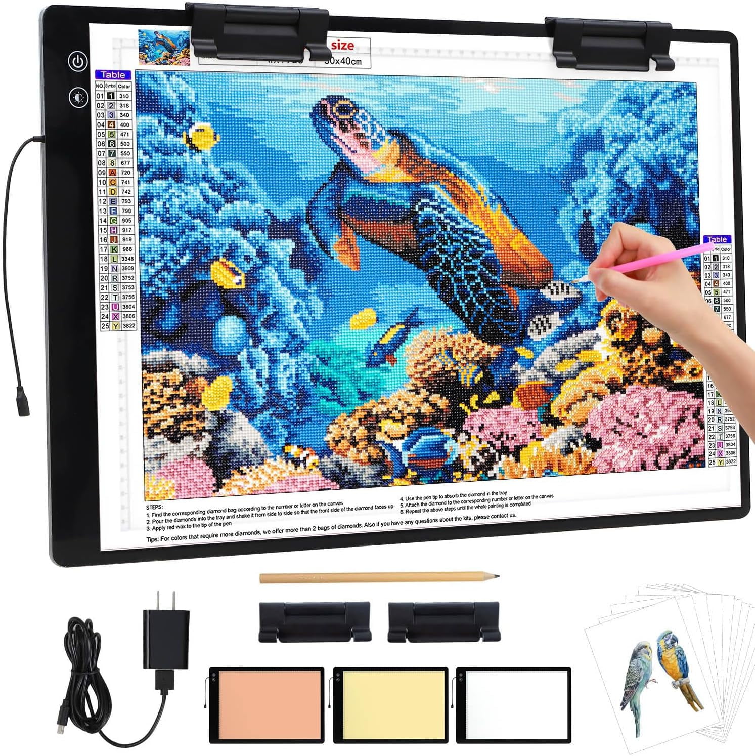 Rechargeable A2 Light Pad for Diamond Painting, A2 Light Board with ...