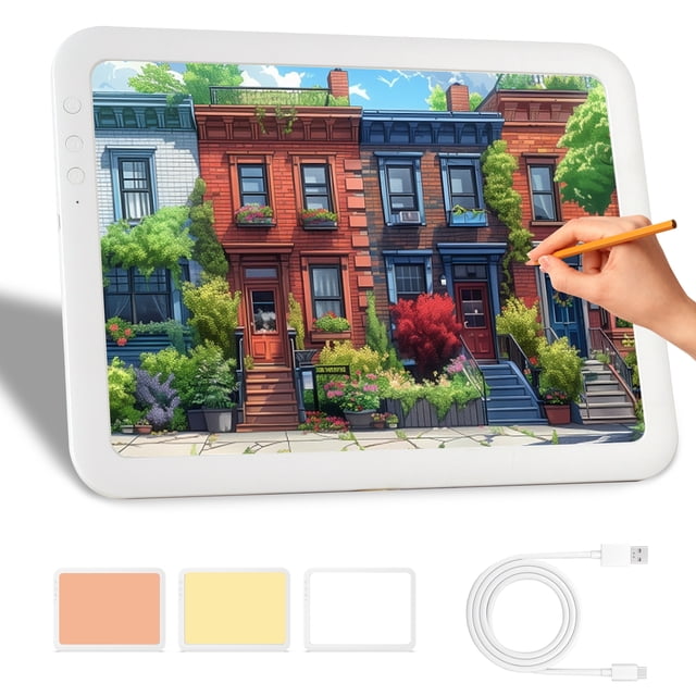 Rechargeable A3 LED Light Box for Tracing, Acrylic TOHETO Wireless ...