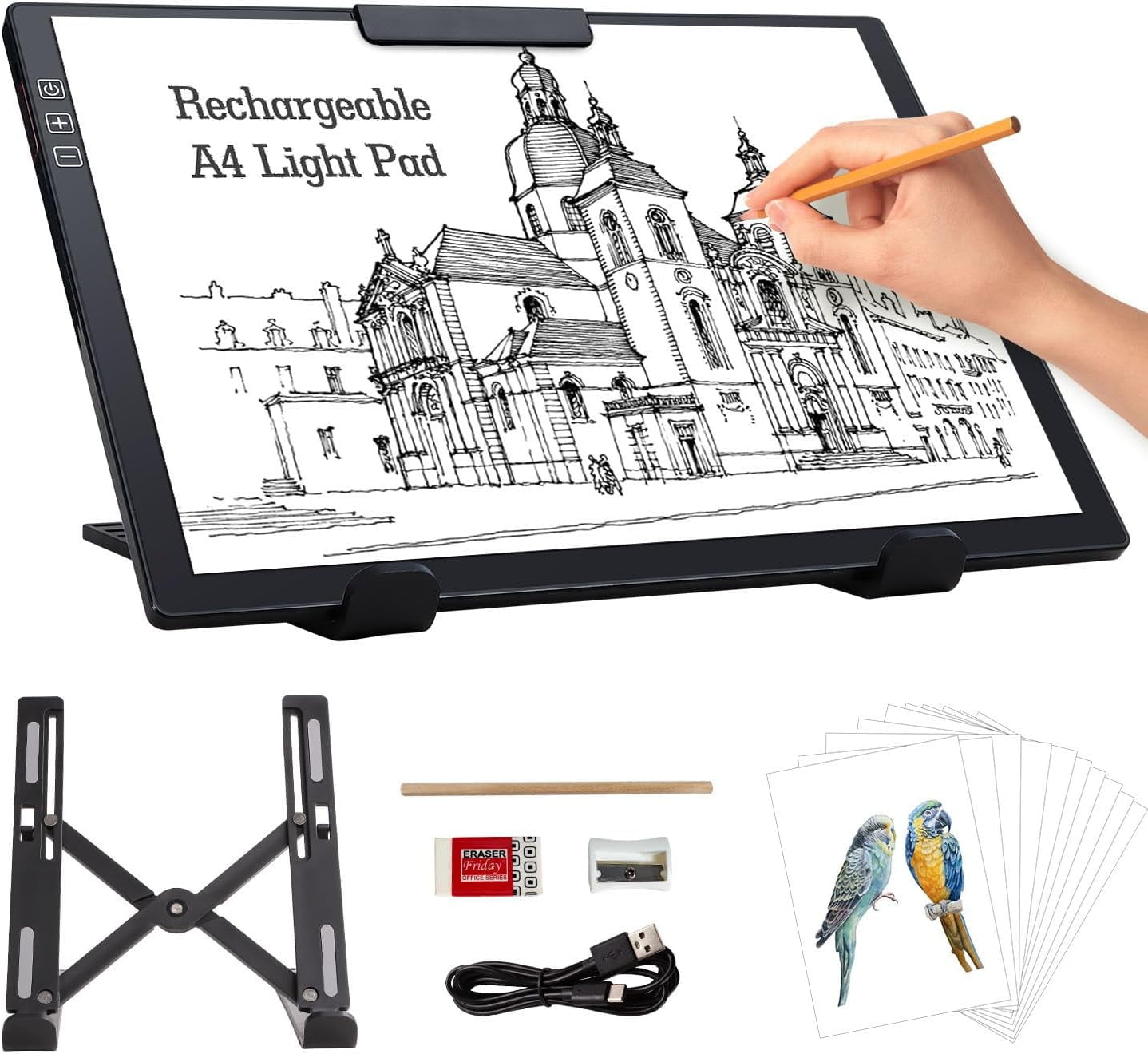 Rechargeable A4 Light pad with Stand & Clip for Diamond Painting,Light ...