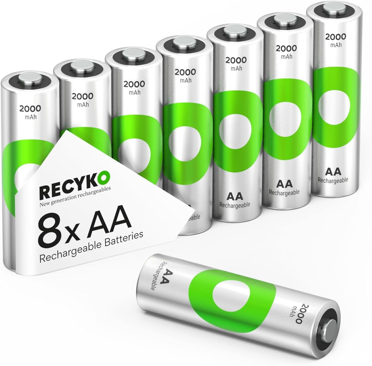 Rechargeable AA Batteries 2000mAh – Pre-Charged – Re-use 1000+ Times ...