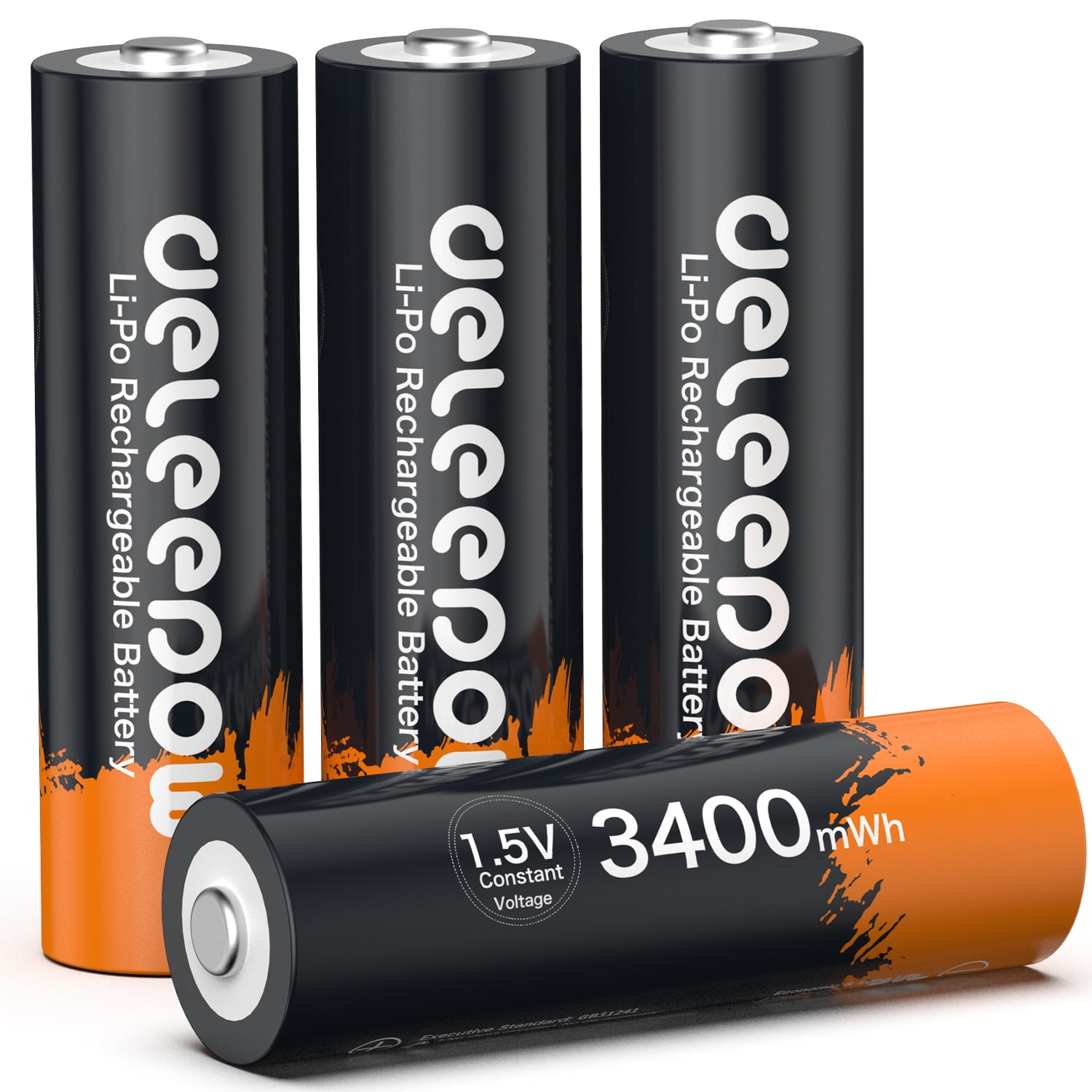 Rechargeable AA Batteries Lithium 1.5V 3400mWh, AA Lithium Rechargeable ...