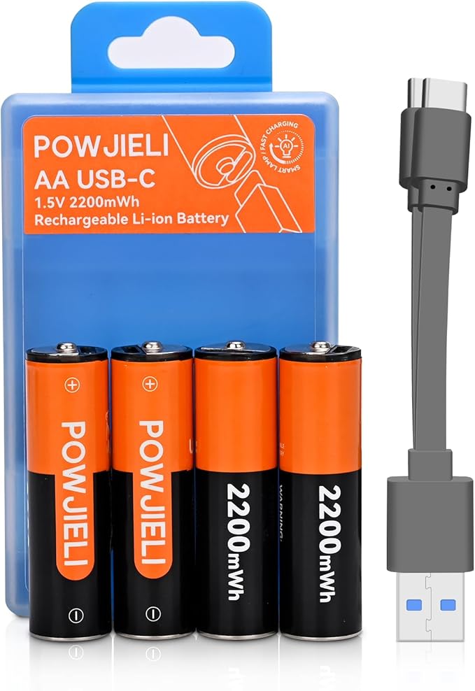 Rechargeable AA Lithium Batteries 1.5V AA Battery 2200mWh High Capacity ...