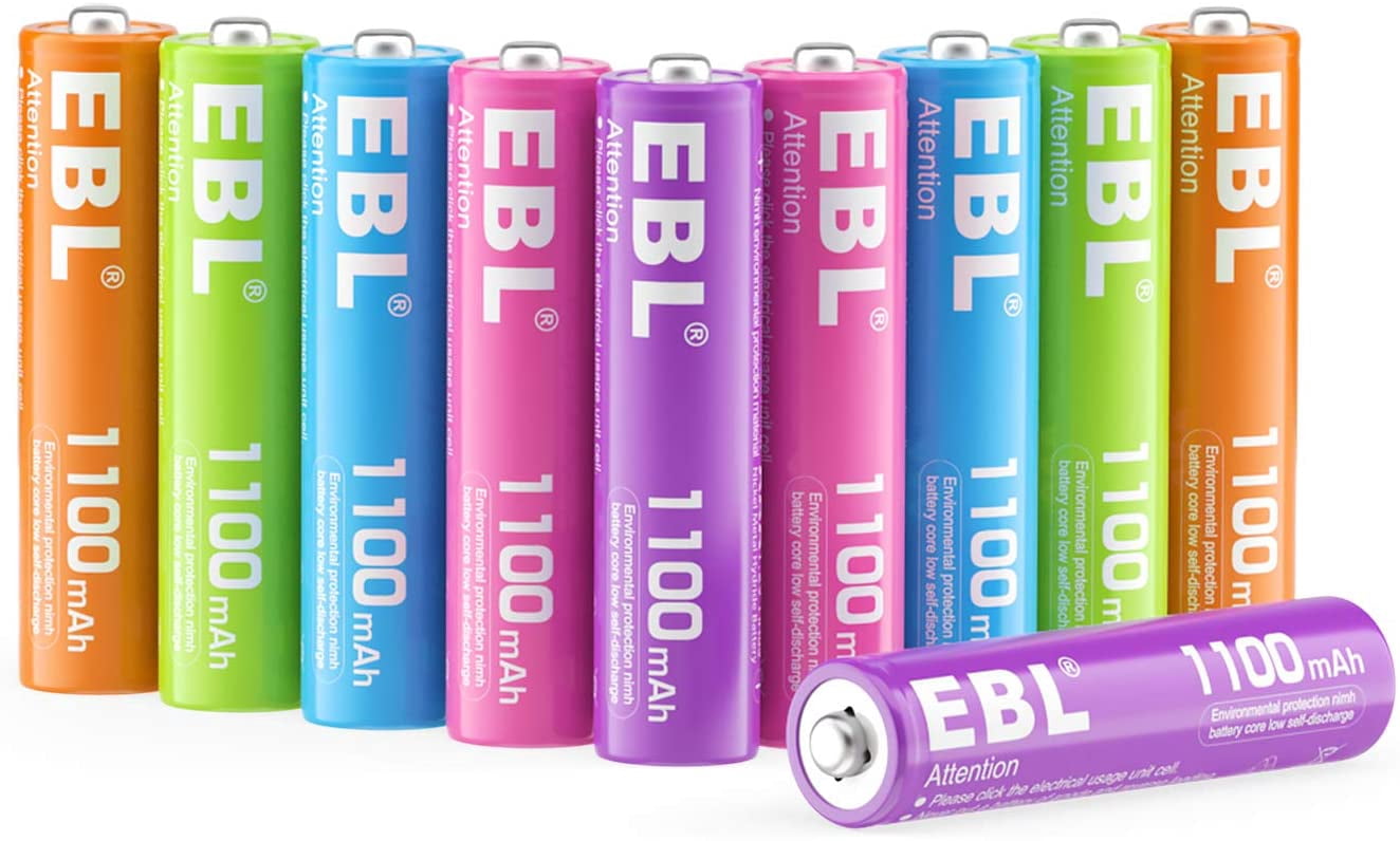 Rechargeable AAA Batteries 10 Pack High Capacity 1100mAh (10 Pack- 2 * ...