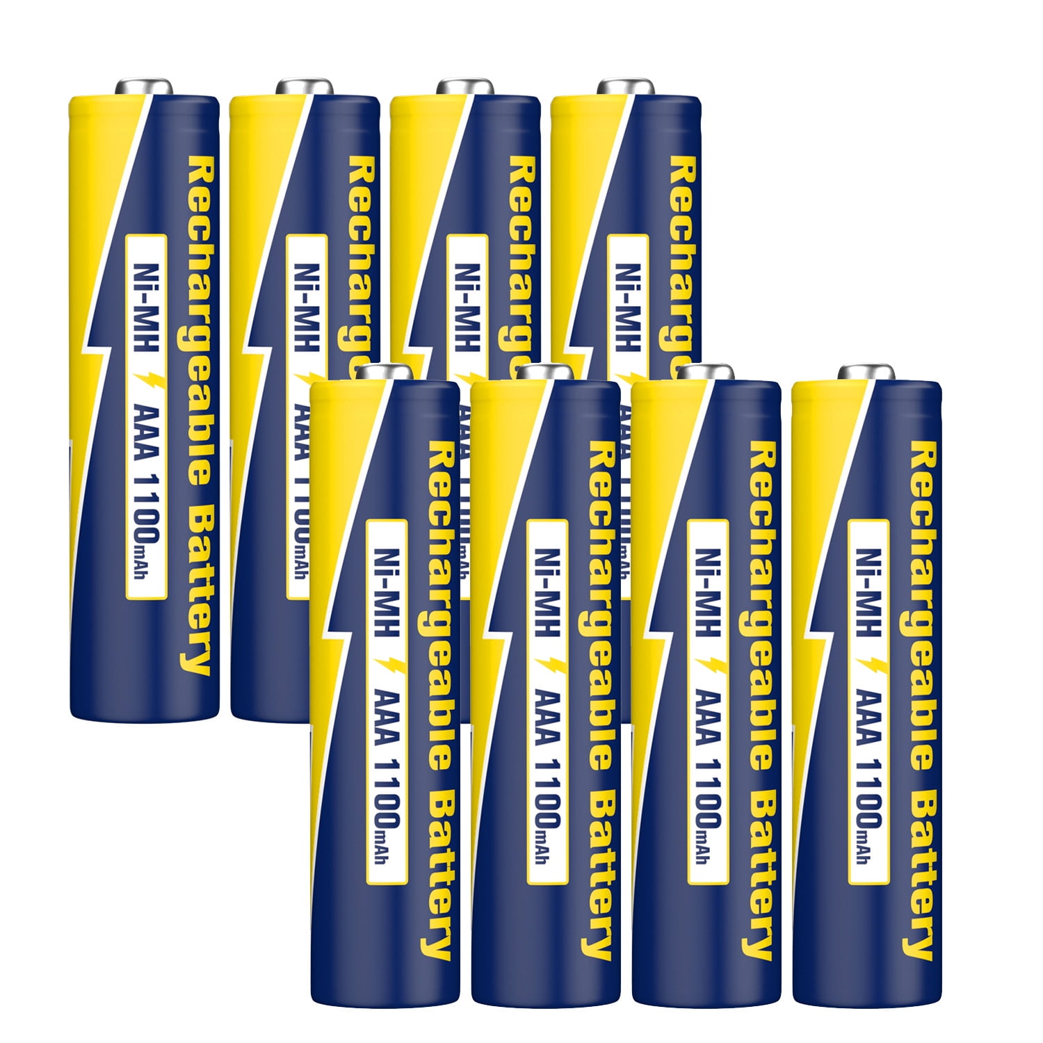 Rechargeable AAA Batteries (8 Pack) 1100 mAh Triple A Batteries 1.2V ...