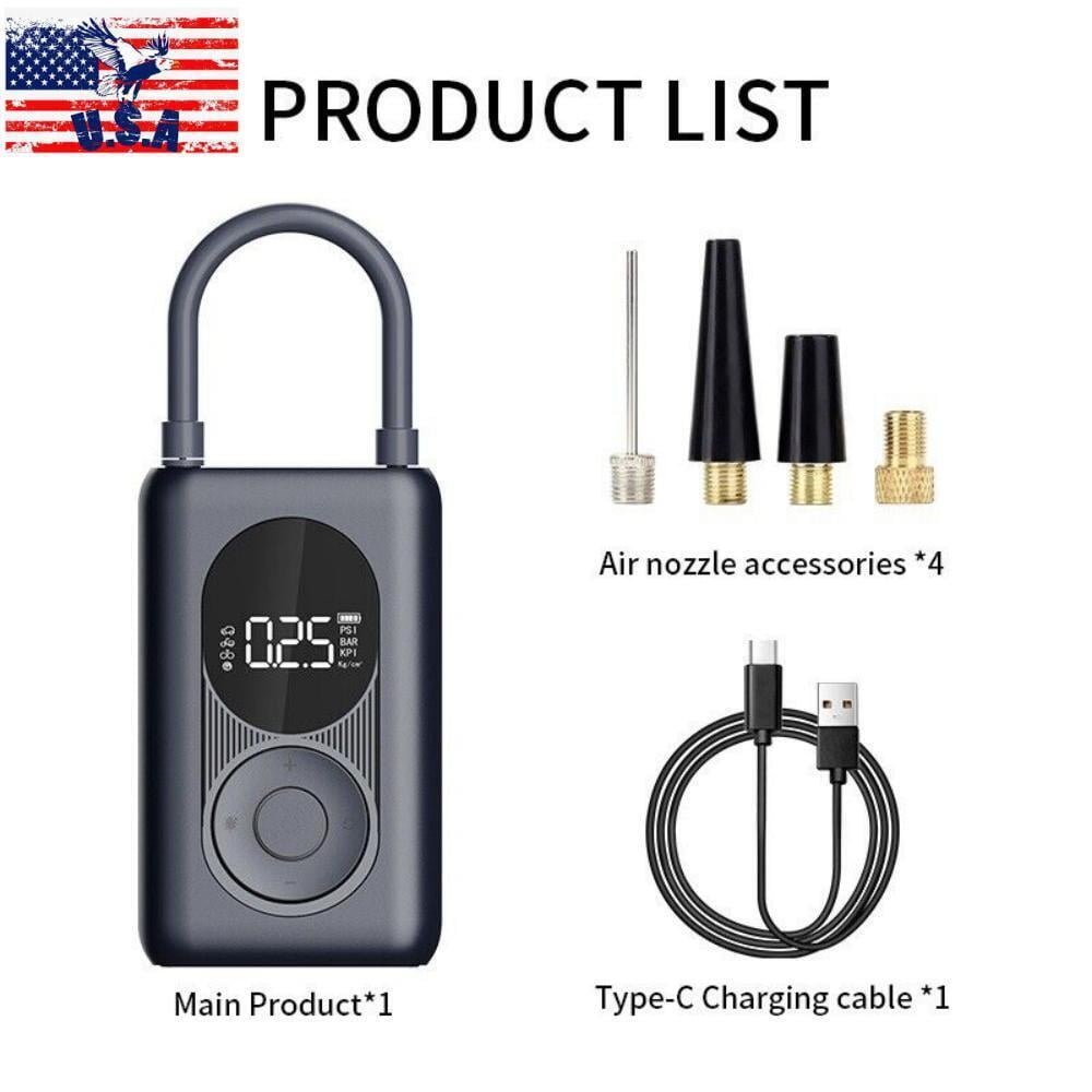 Rechargeable Air Pump Car Tire Inflator Portable Compressor Digital ...