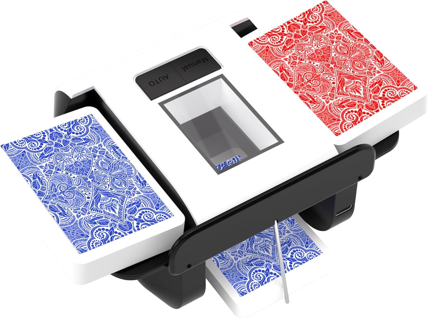 Rechargeable Automatic Card Shuffler for 1-2 Decks, Electric Playing ...