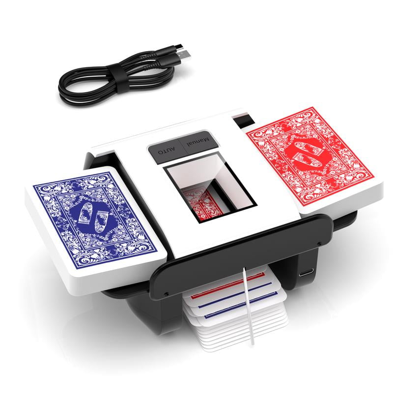 Rechargeable Automatic Card Shuffler for 1-2 Decks, Electric Playing ...