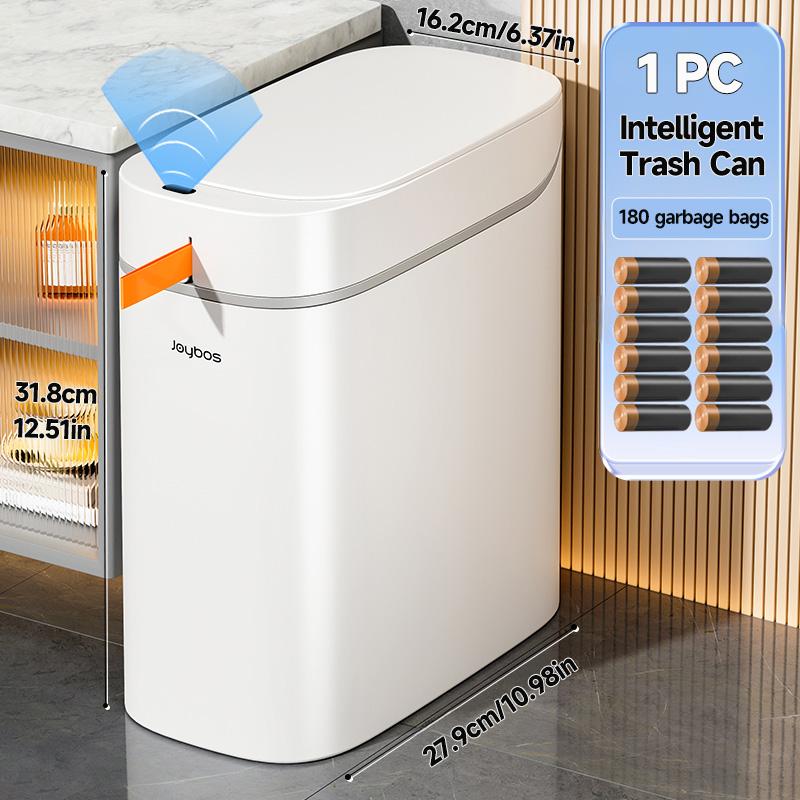 Rechargeable Automatic Sensor Bathroom Trash Can with Lid, Touchless ...