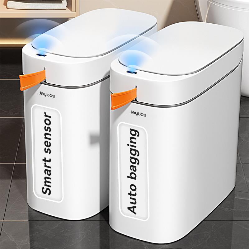 Rechargeable Automatic Sensor Bathroom Trash Can with Lid, Touchless ...