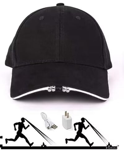 Rechargeable Baseball Cap Sensor LED Headlight with USB Cable and ...