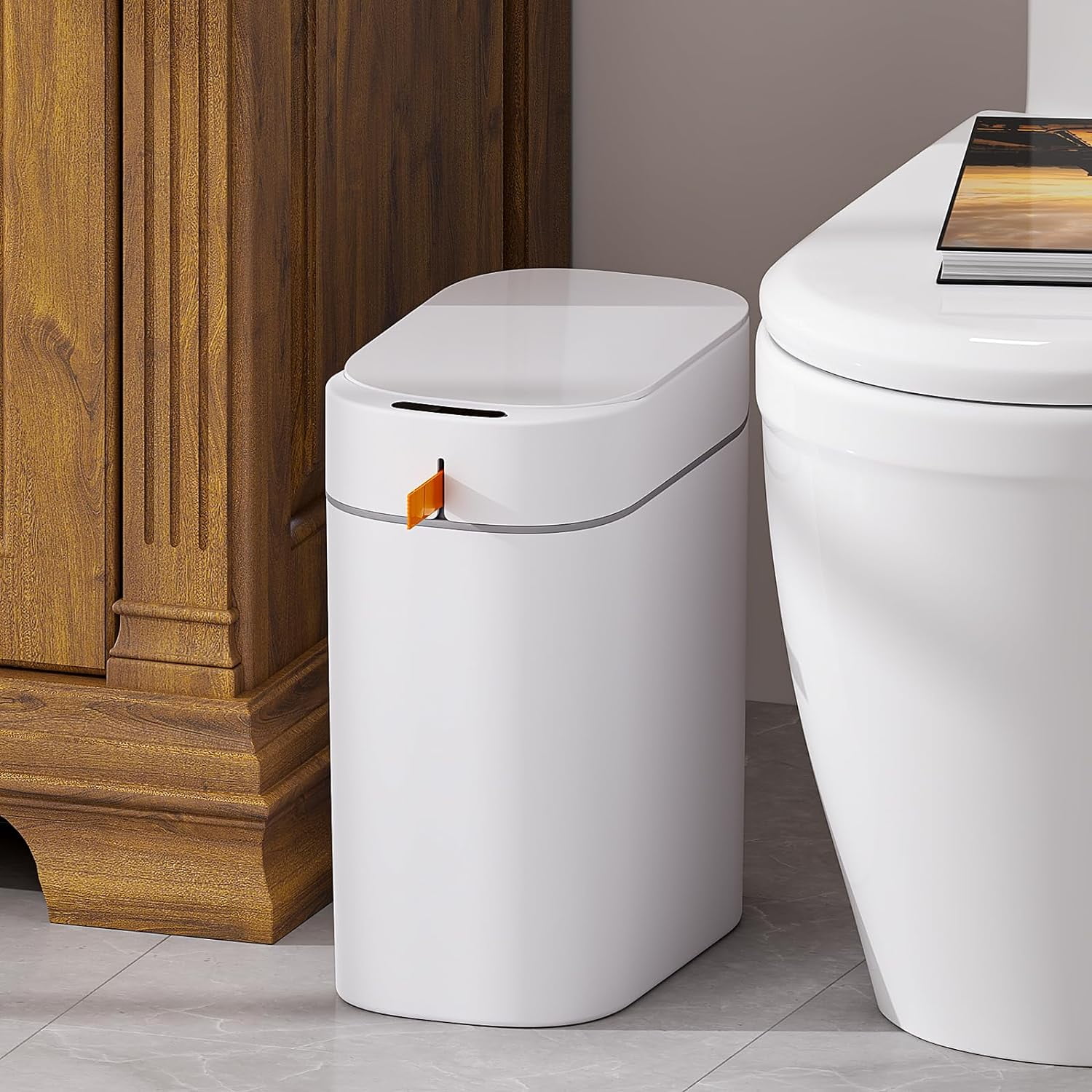 Rechargeable Bathroom Trash Can,Motion Sensor Trash Can Automatic ...