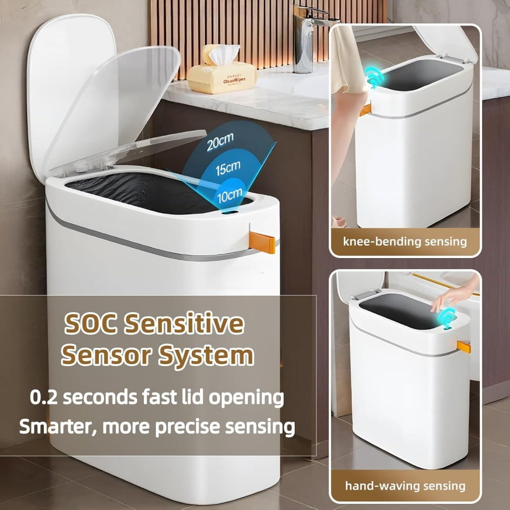Rechargeable Bathroom Trash Can,Motion Sensor Trash Can Automatic ...