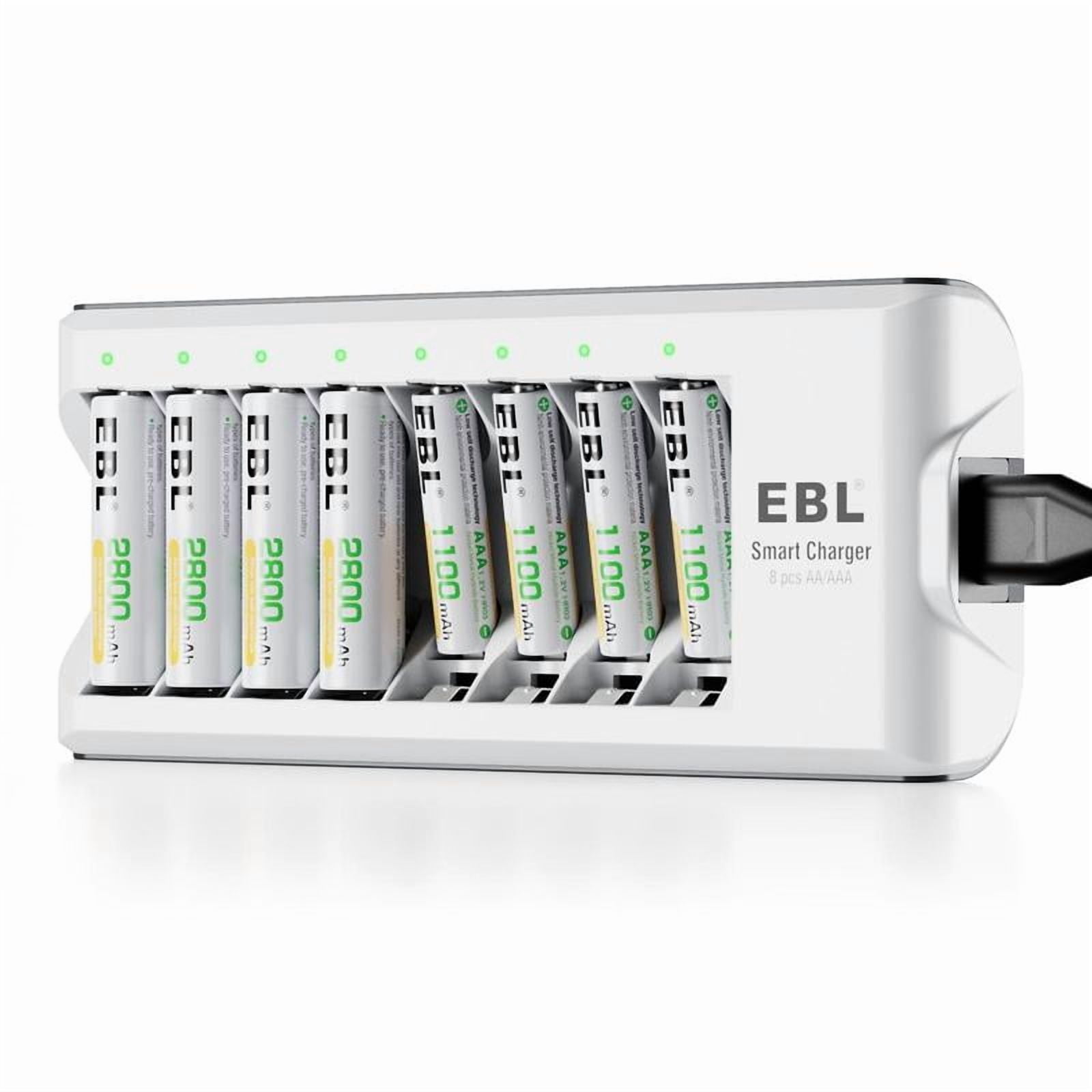 Rechargeable Batteries with Upgraded 808 Individual Charger, 1.2V ...