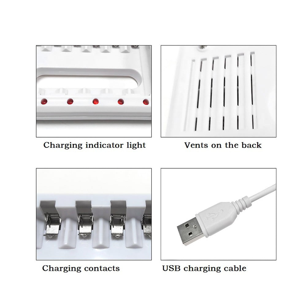 Rechargeable Battery Charger USB Output 4/6/8 Slots Fast Charging For ...