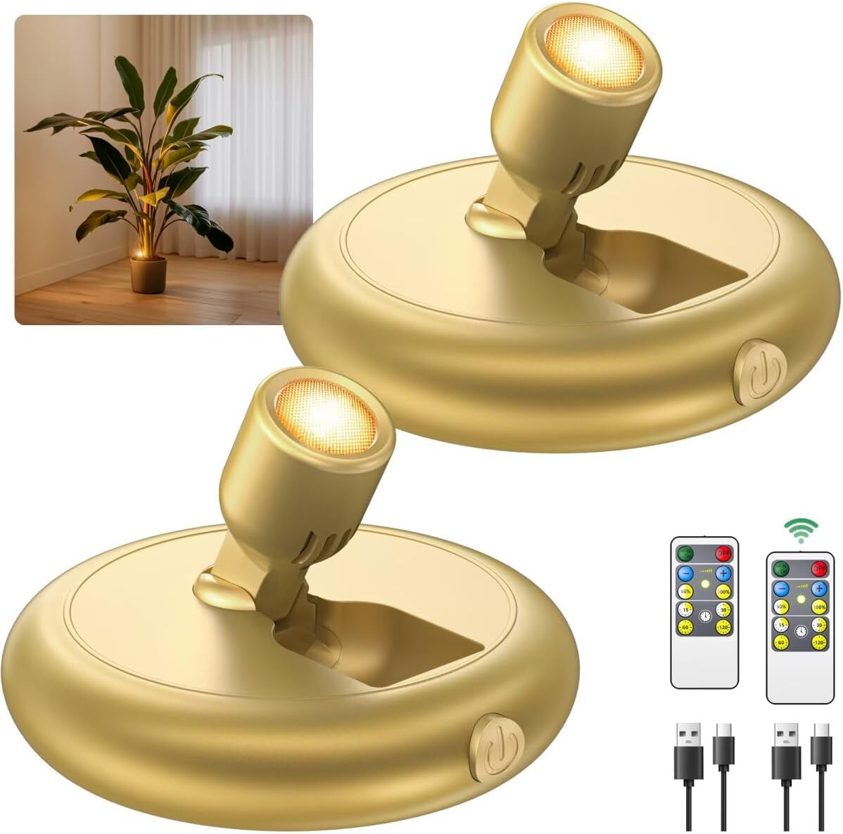 Rechargeable Battery LED Spotlight Indoor: Wireless Mini Art Accent ...