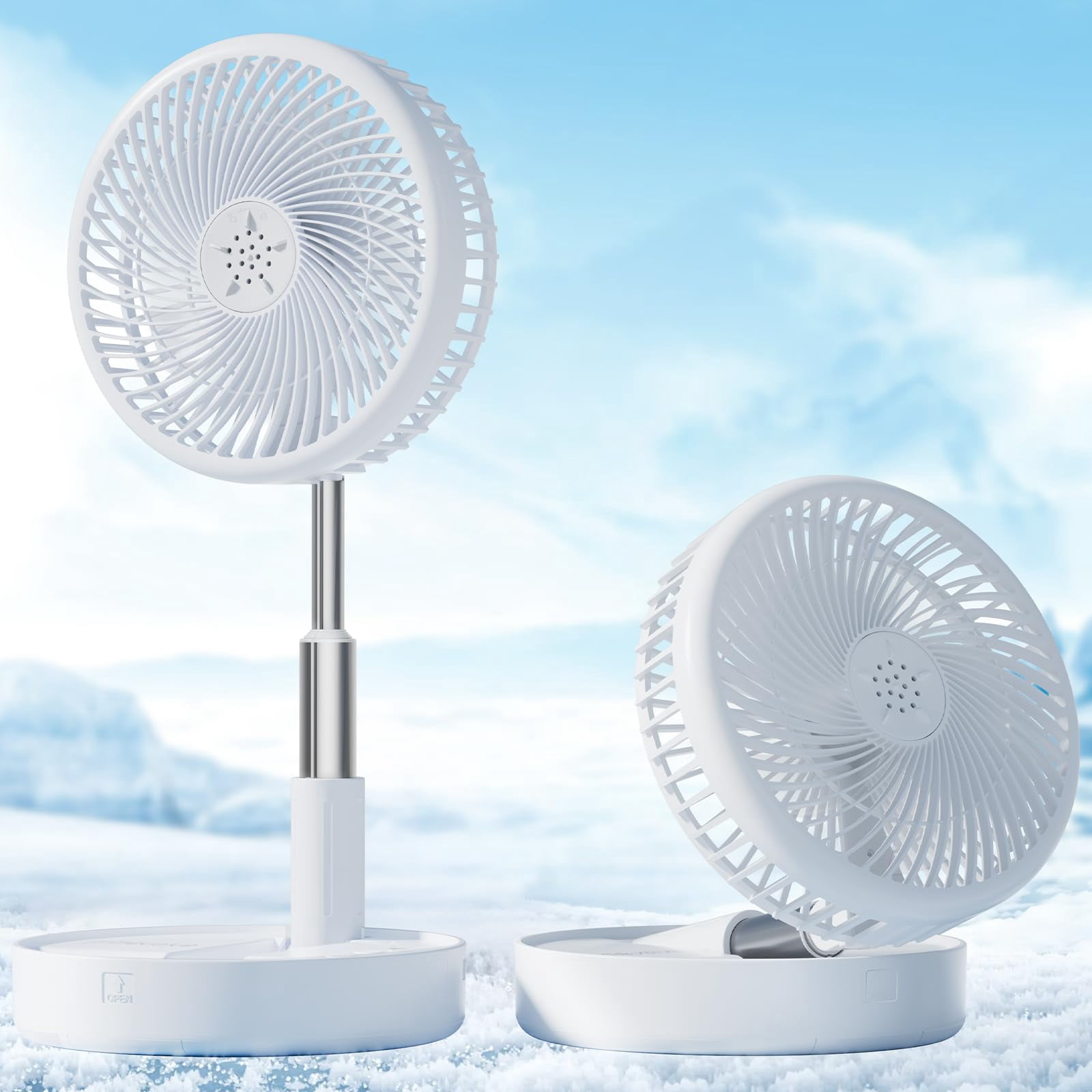 Rechargeable Battery Operated Fan, Portable USB Desk Floor Pedestal Fan ...