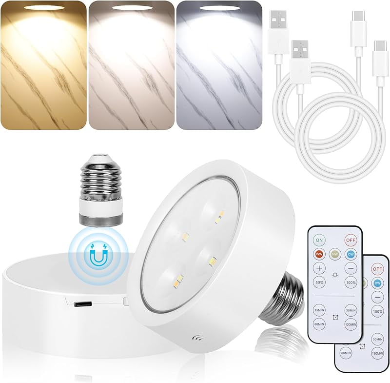 Rechargeable Battery Operated Light Bulb for Lamps, E26 Screw in ...