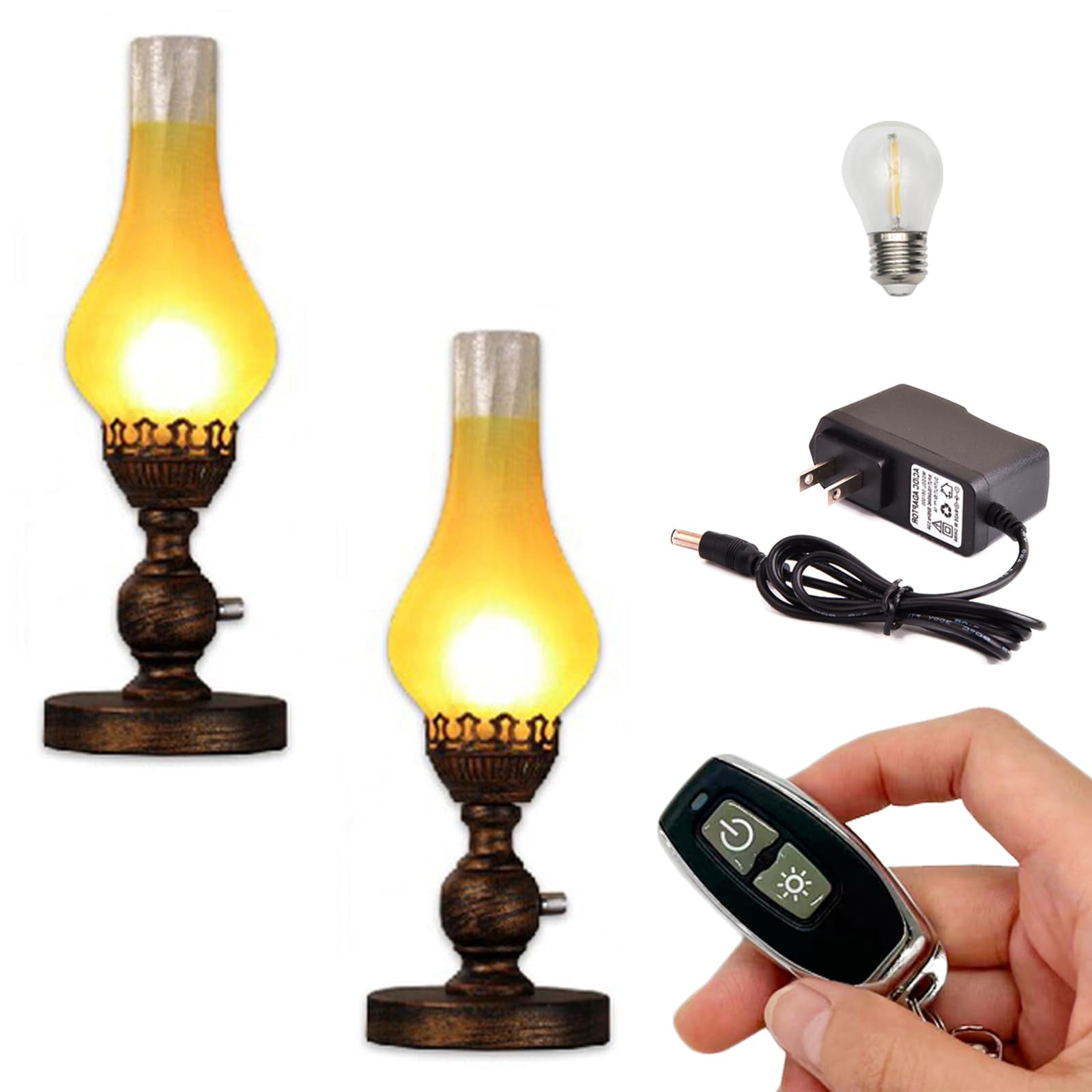 Rechargeable Battery Operated Low-Volt Safe LED Vintage Industrial ...