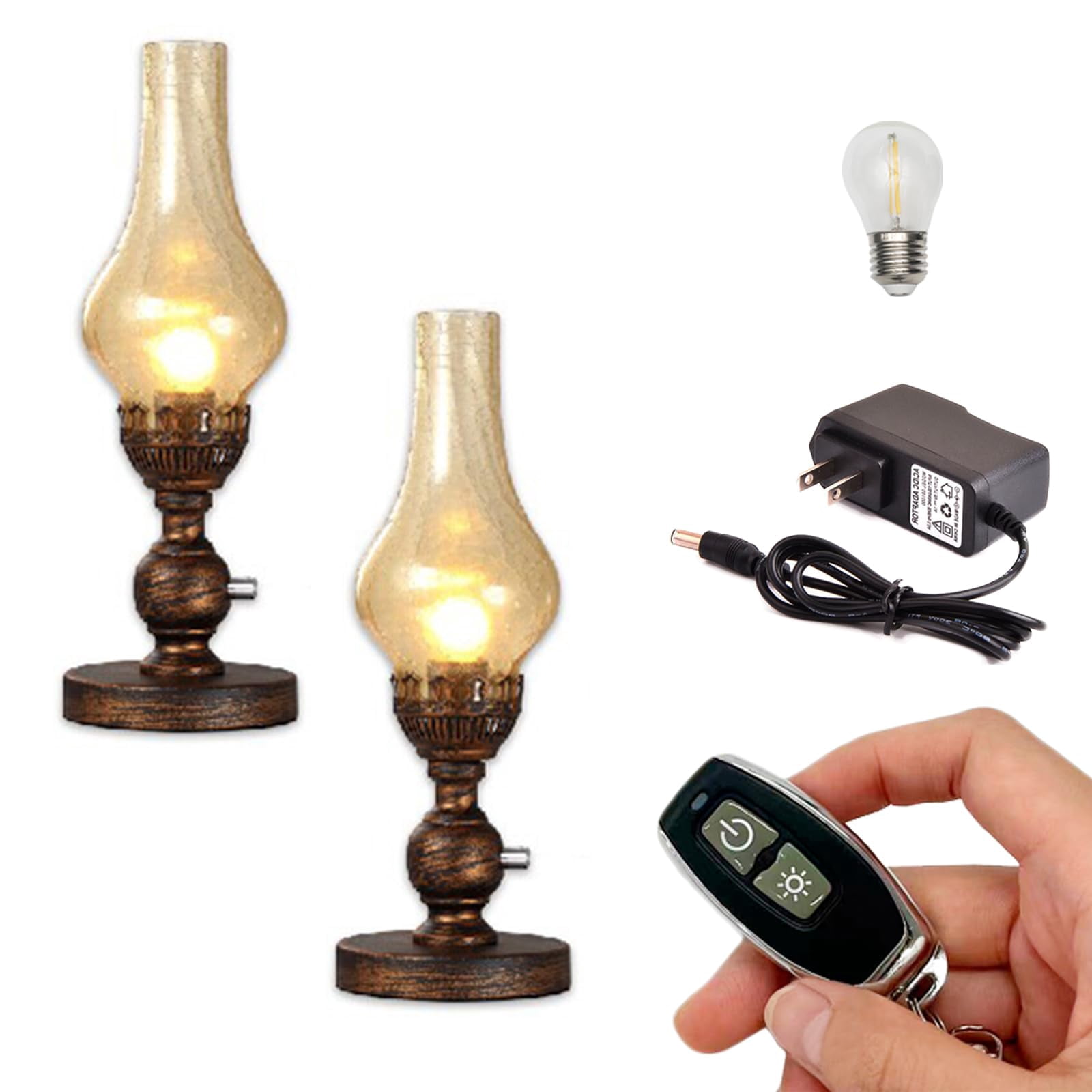Rechargeable Battery Operated Low-Volt Safe LED Vintage Industrial ...