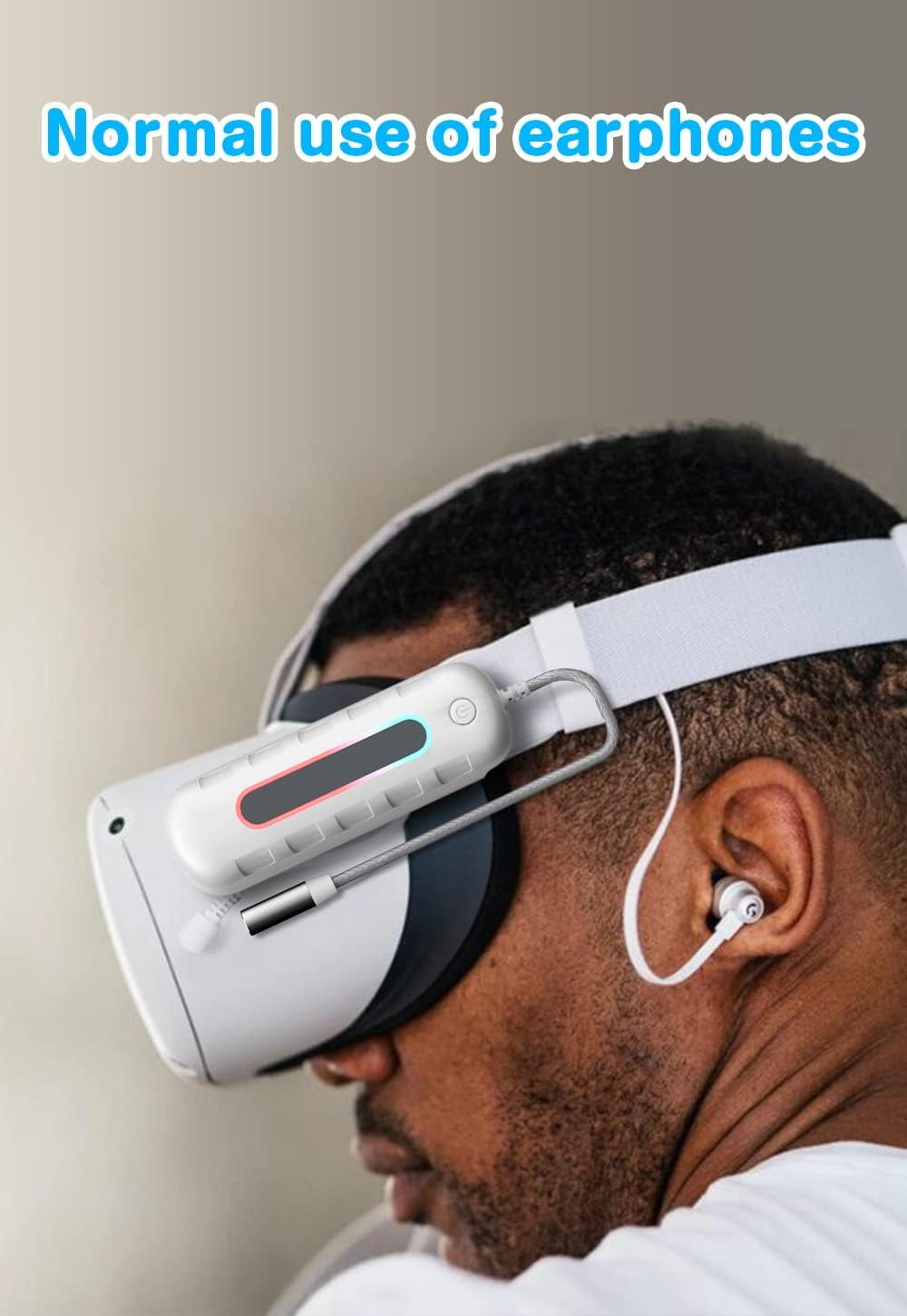 Rechargeable Battery Pack for Meta/Oculus Quest 2, RGB Light 5000mah ...