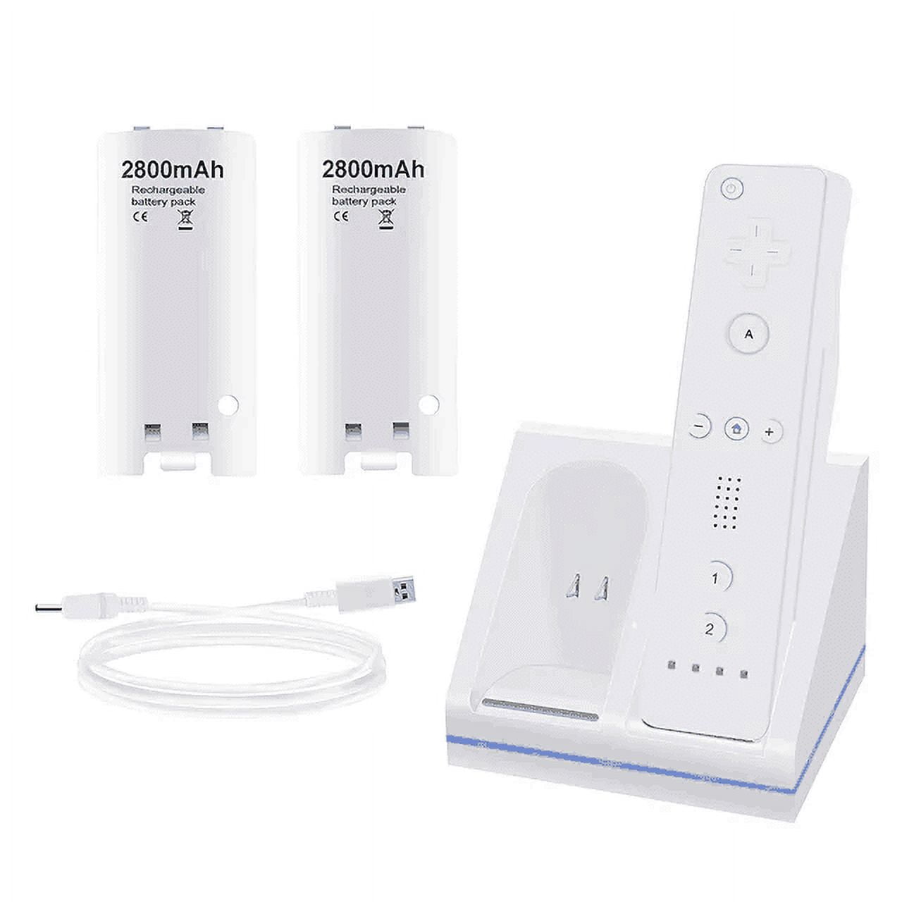 Rechargeable Battery Packs with Charger for Wii & Wii U Remote Controller, (Dual Remote Charging ...