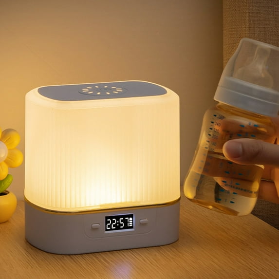 Rechargeable Bedside Lamp with Clock | 3 Color Temperatures & Stepless ...