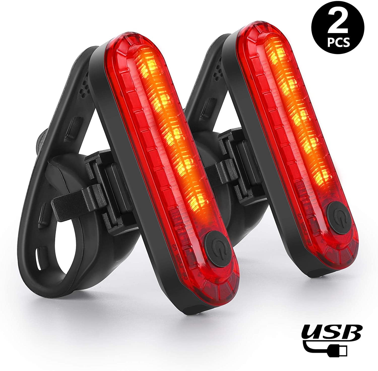 Rechargeable Bicycle LED Tail Light,Black and Red (2 Pack) - Walmart.com