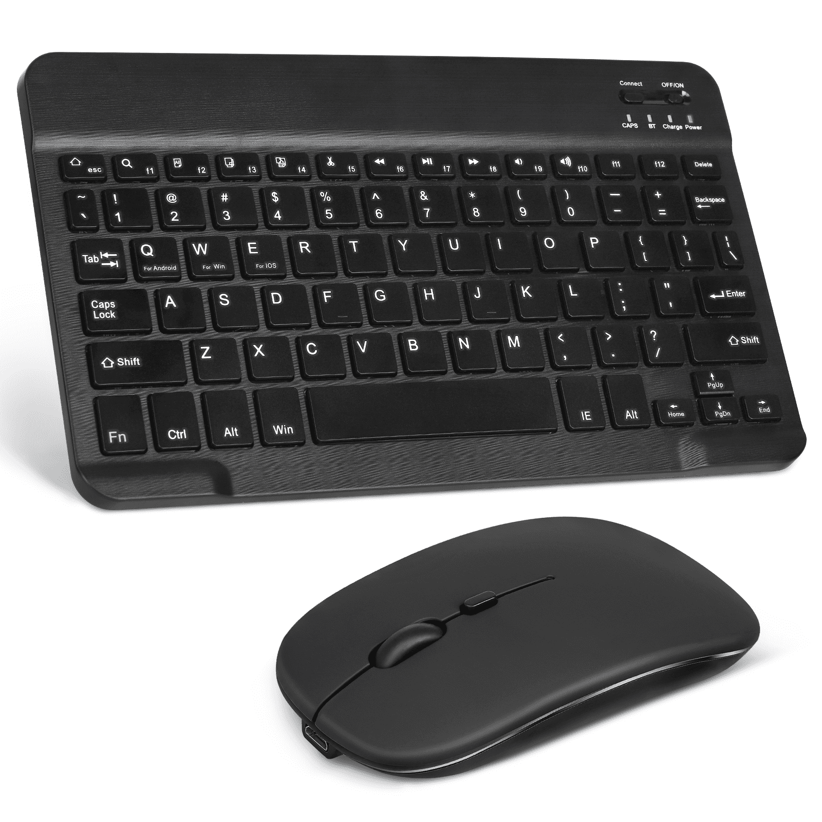 Rechargeable Bluetooth Keyboard and Mouse Combo Ultra Slim Full-Size ...