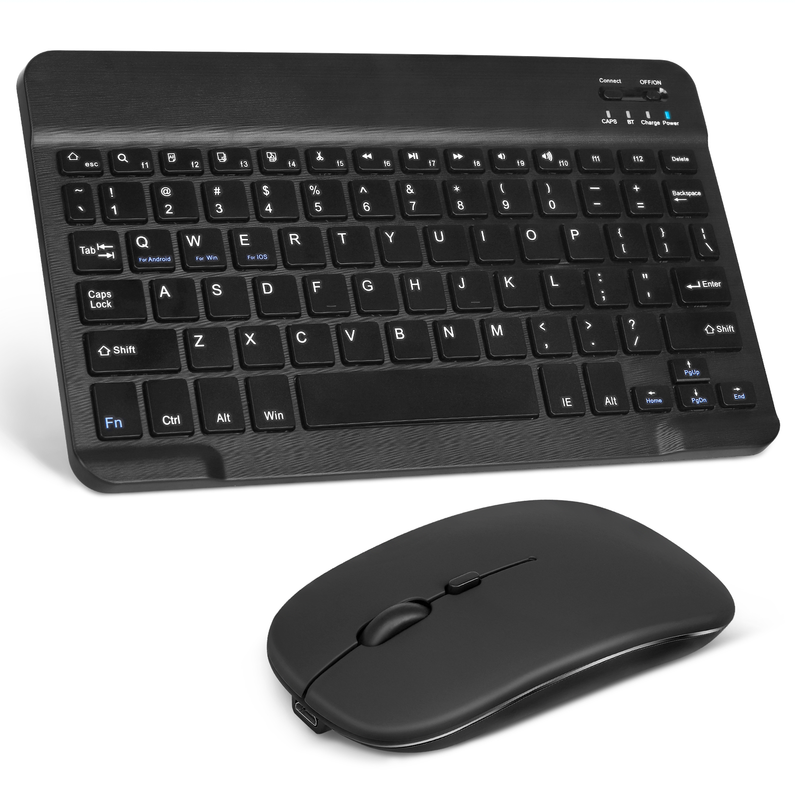 Rechargeable Bluetooth Keyboard and Mouse Combo Ultra Slim Full-Size ...