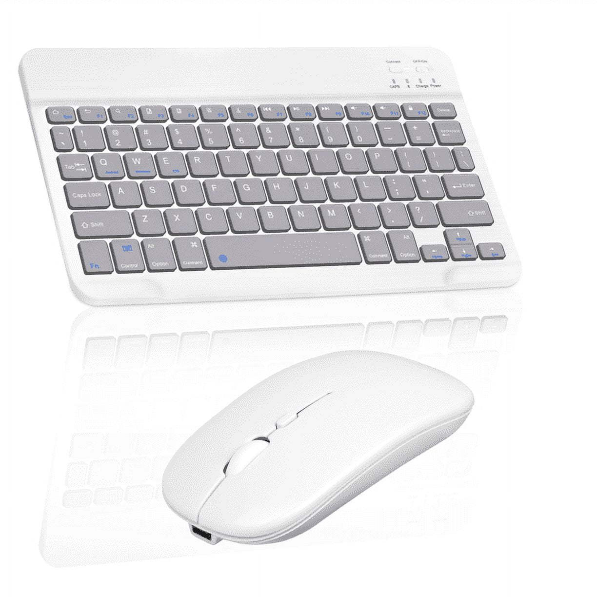 Rechargeable Bluetooth Keyboard and Mouse Combo Ultra Slim Full-Size ...