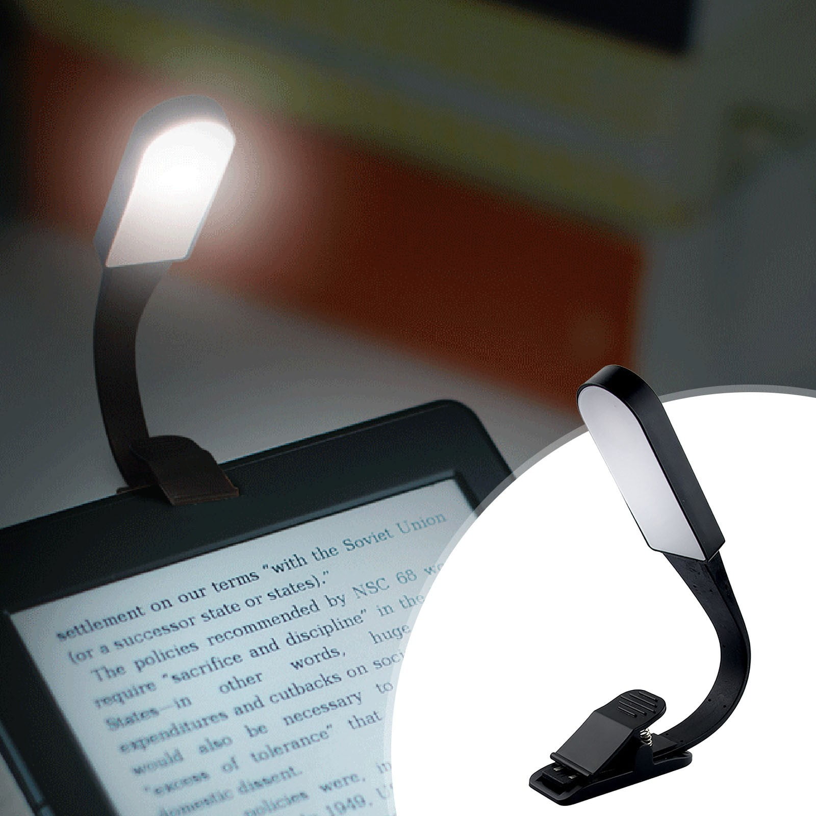Rechargeable Book Light for Reading in Bed - Eye Caring Color ...