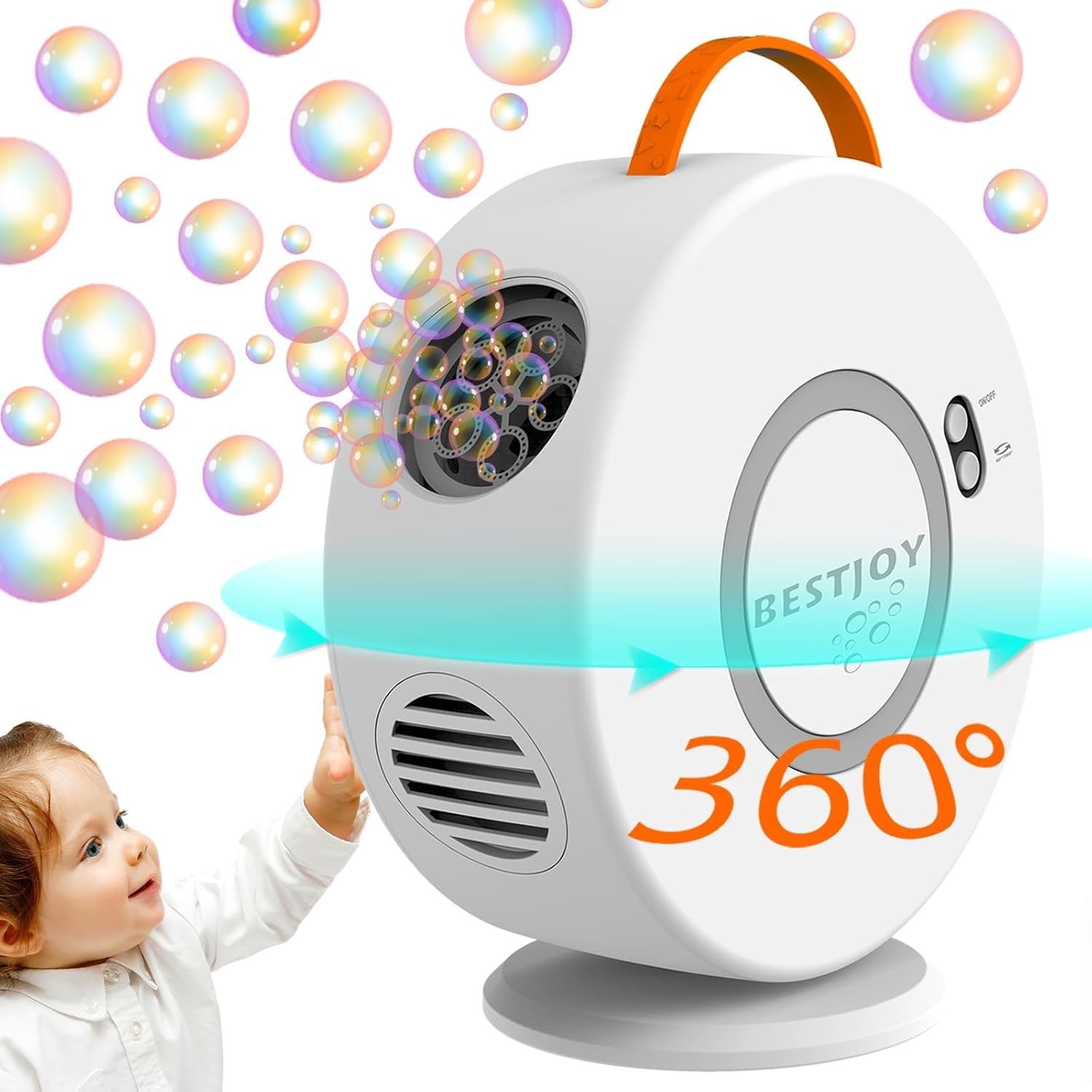 Rechargeable Bubble Machine for Kids Toddlers 1-3, Automatic Rotating ...
