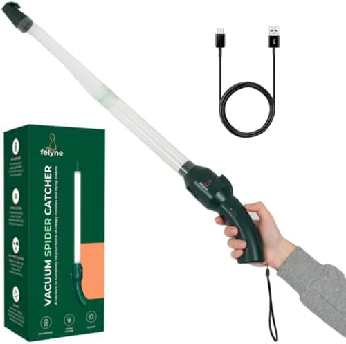 Rechargeable Bug & Spider Catcher Vacuum, Strong Suction, Long Reach ...