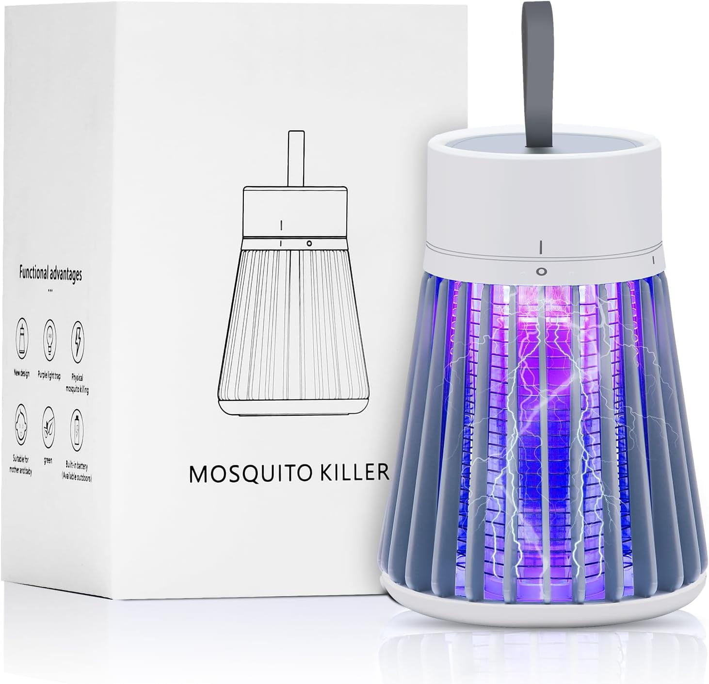 Rechargeable Bug Zapper – Cordless Indoor/Outdoor Mosquito & Fly Trap ...