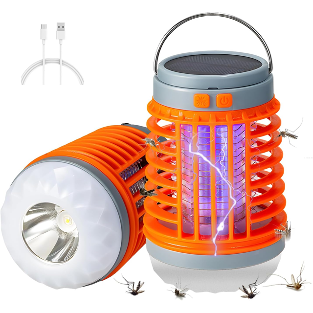 Rechargeable Bug Zapper,Waterproof Cordless Mosquito Lamp with Solar ...
