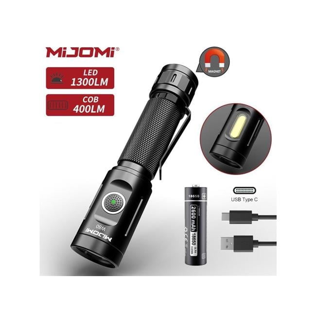 Rechargeable COB Torch LED 1300 Lumen Work Flashlight with Magnet ...