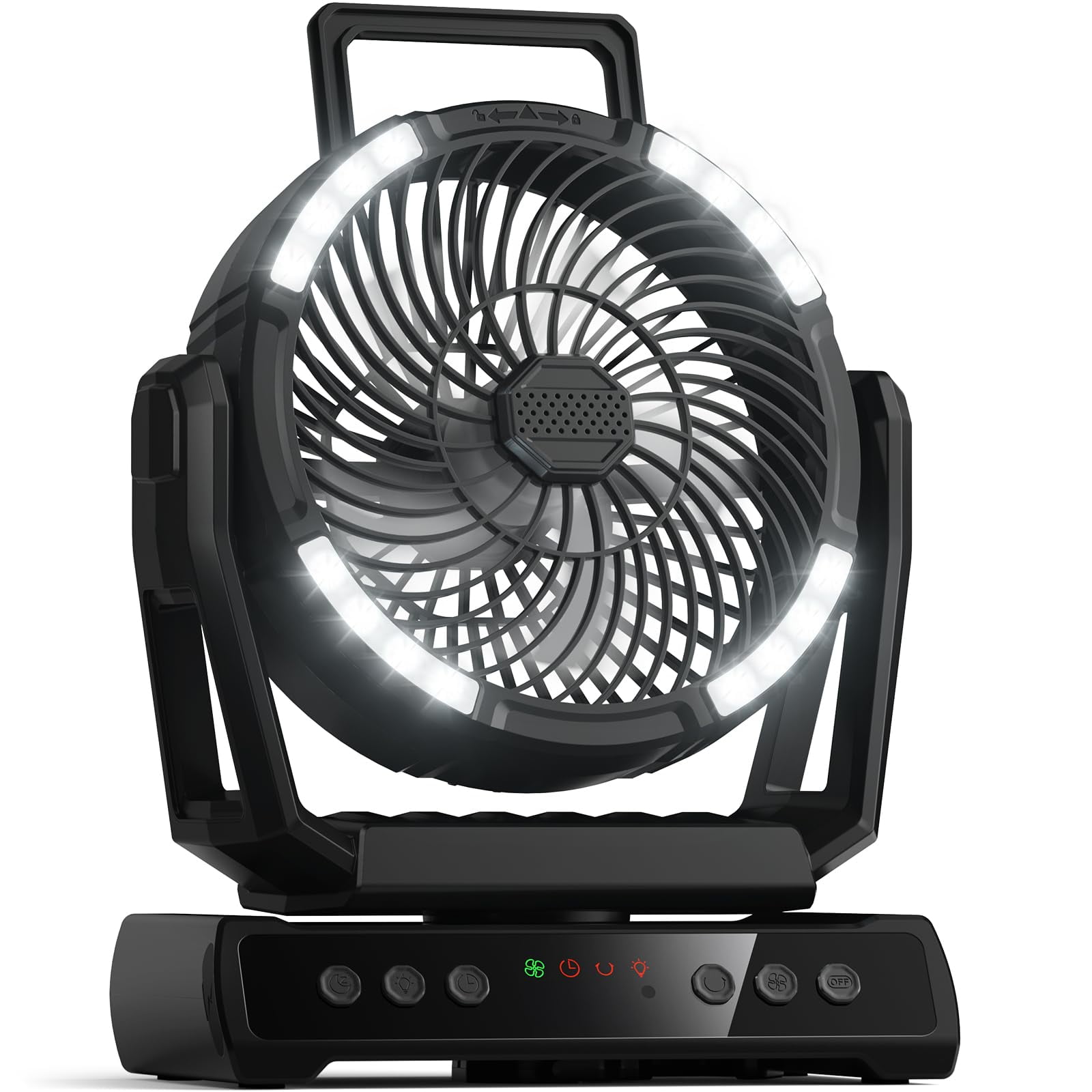 Rechargeable Camping Fan - 30000mAh Battery Powered Portable Fan LED ...