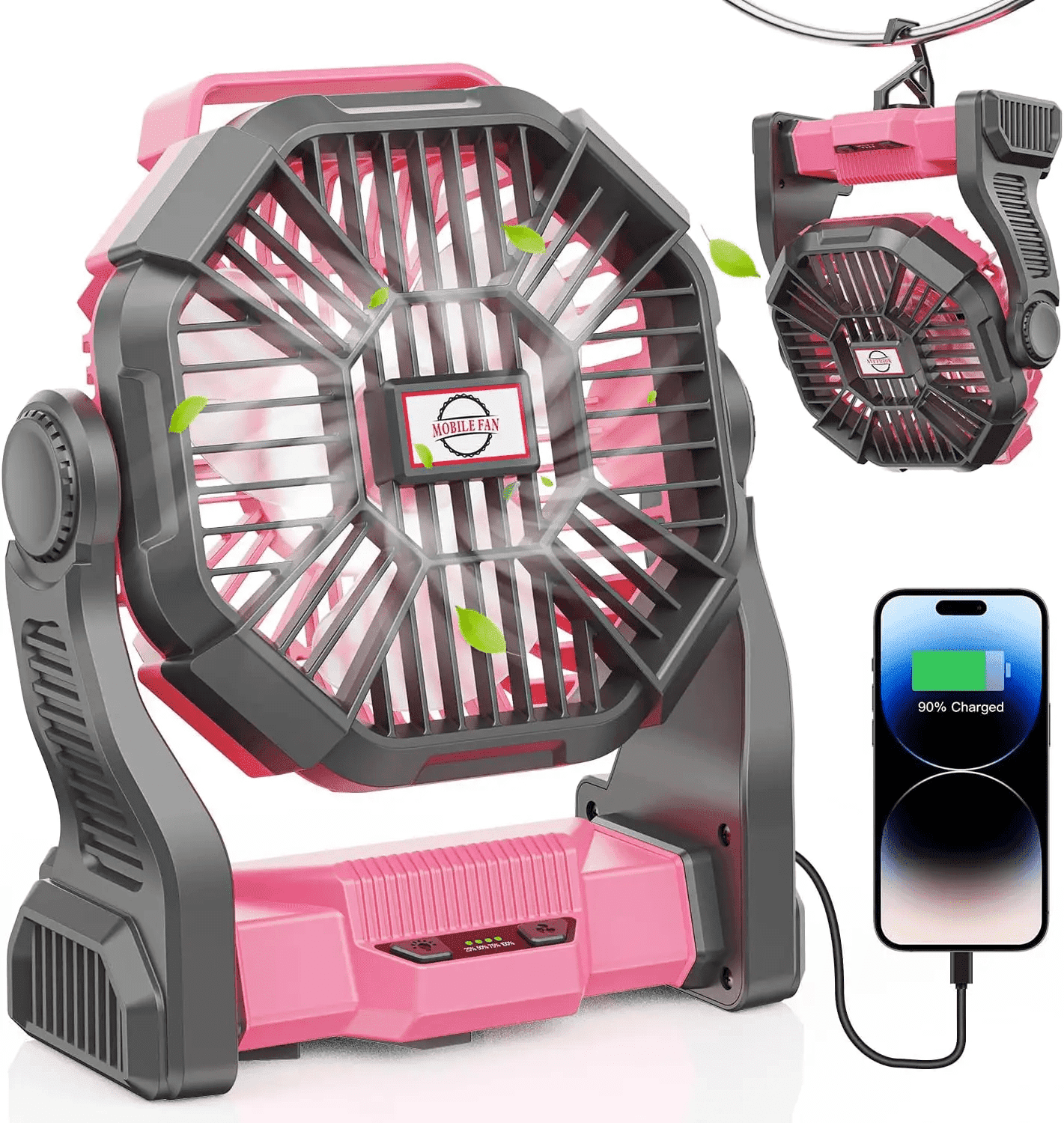 Rechargeable Camping Fan with LED Lantern - 3-Speed - Walmart.com