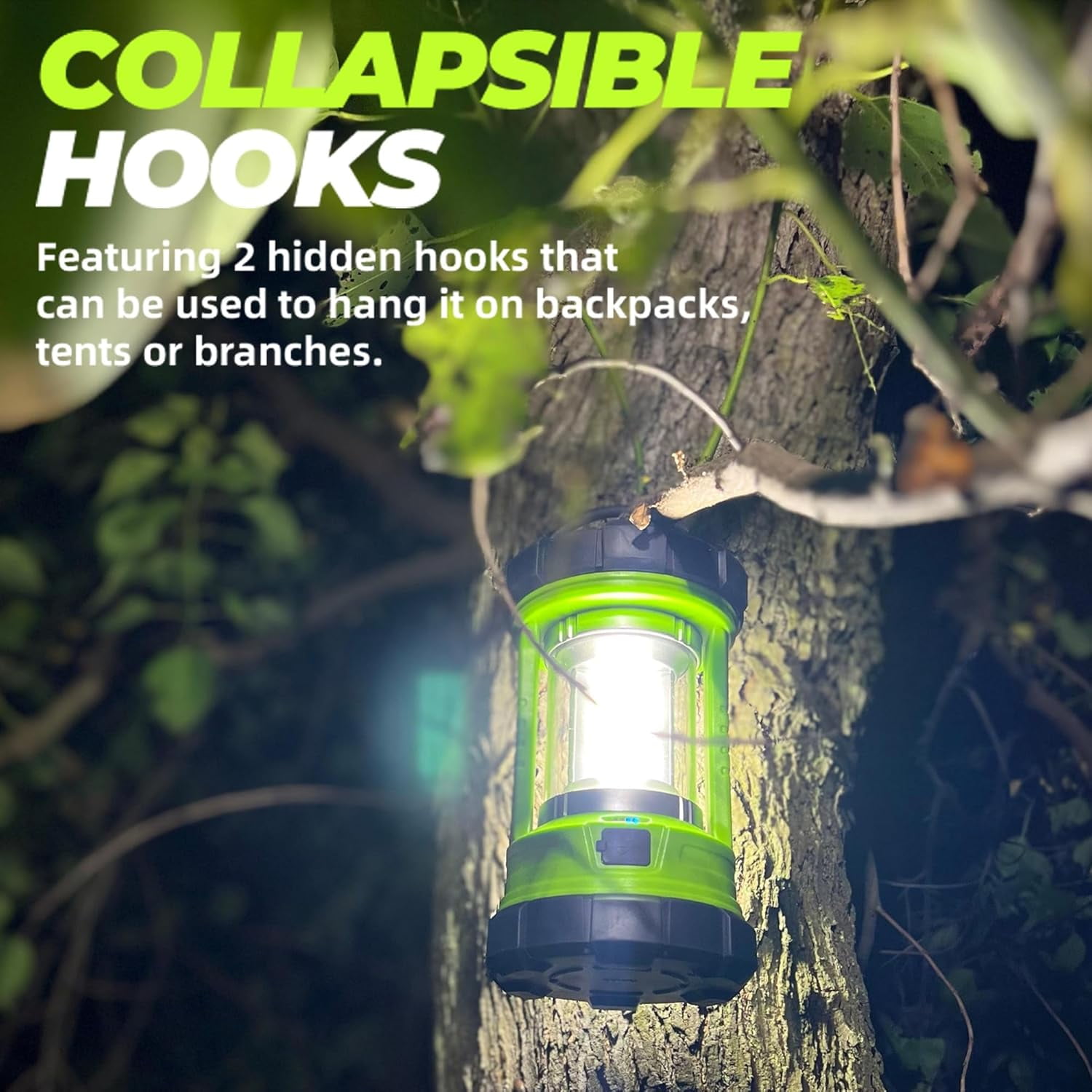 Rechargeable Camping Lantern, 3000LM 5 Light Modes Camping Light 4400 ...
