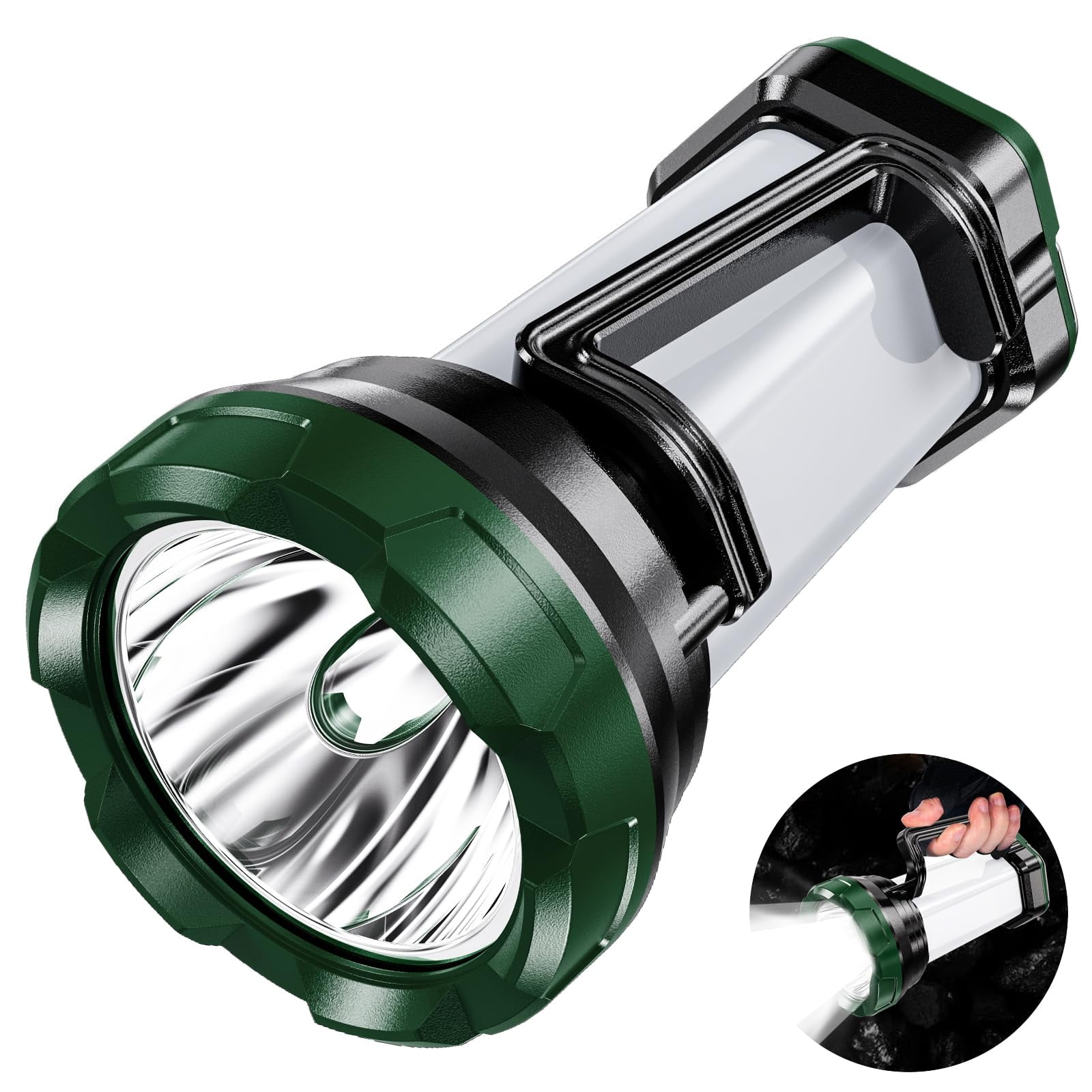 Rechargeable Camping Lantern, LED Flashlight Spotlight Lantern ...