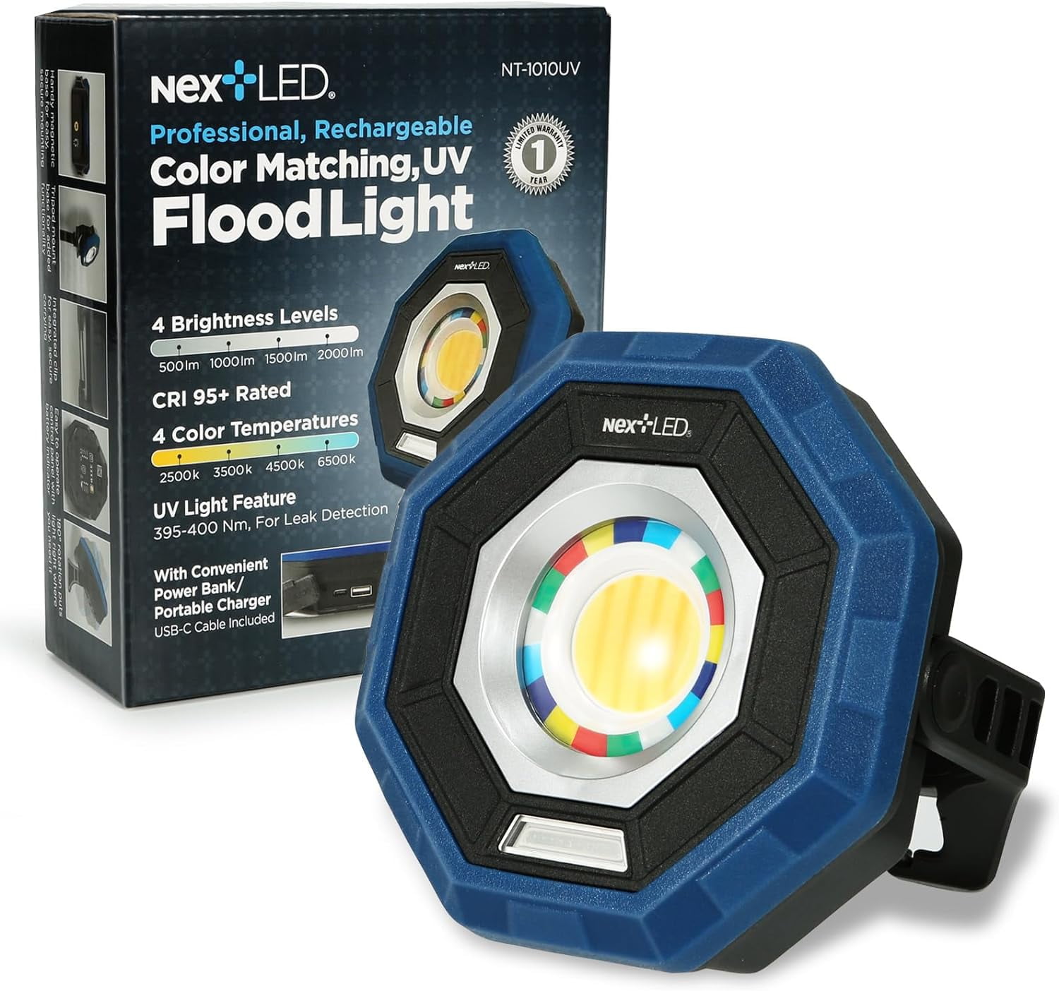 Rechargeable Car Detailing Light/LED Work Light, CRI 95, 4 Color Temps ...