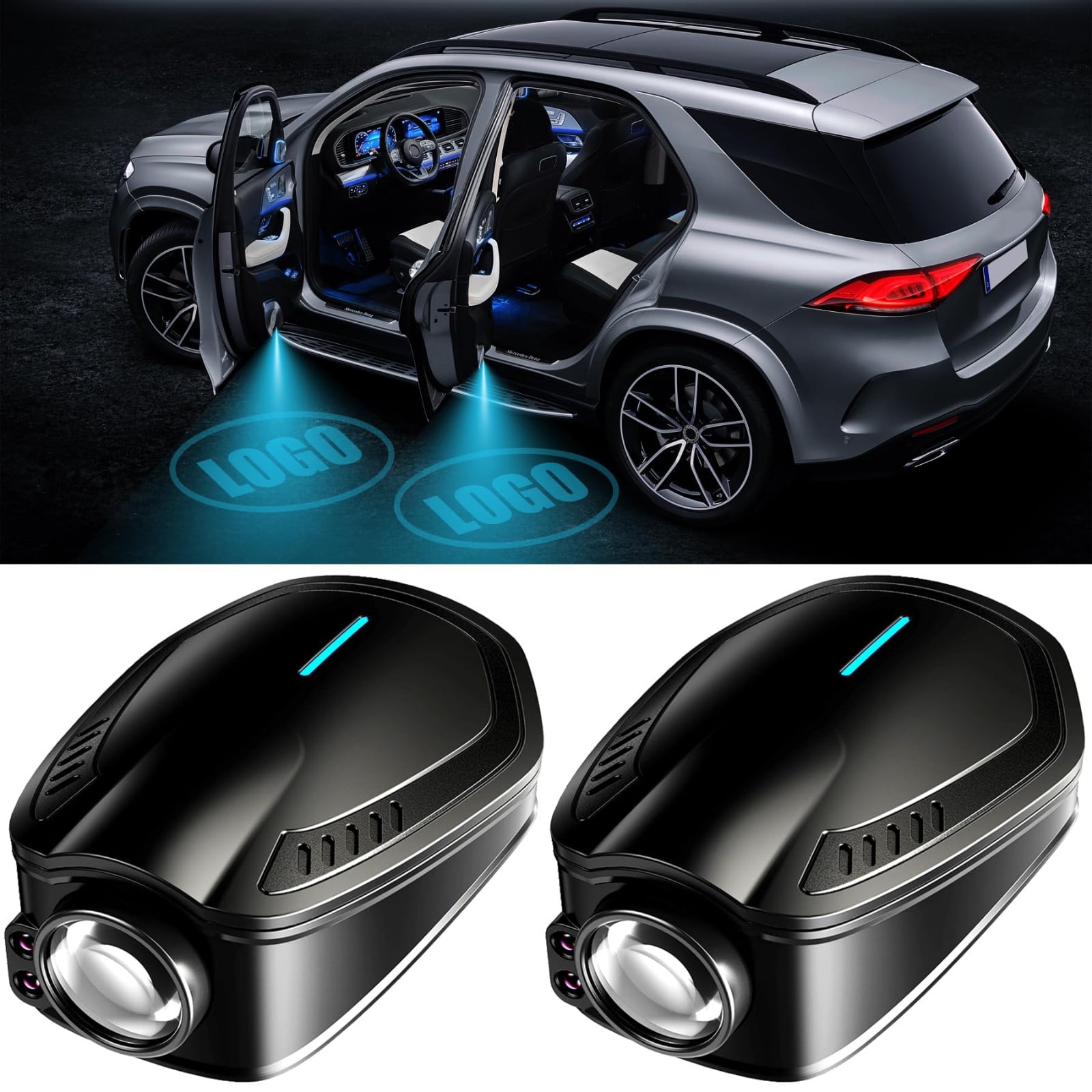 Rechargeable Car Door Projector Lights, LED Welcome Light for Cars ...