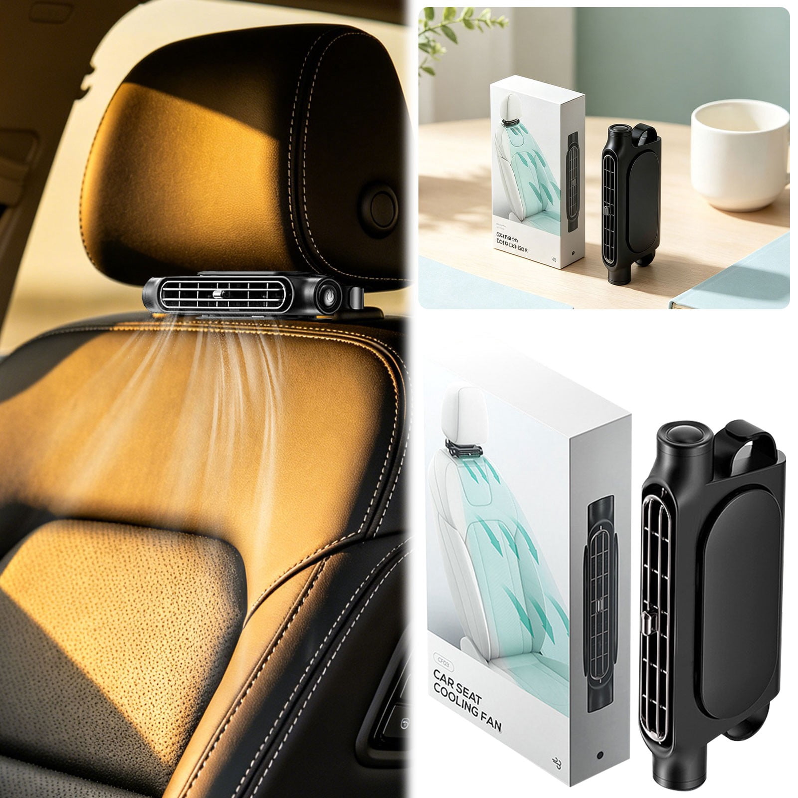 Rechargeable Car Seat Fans 3000mAh Battery Operated Clip-On Cooling ...
