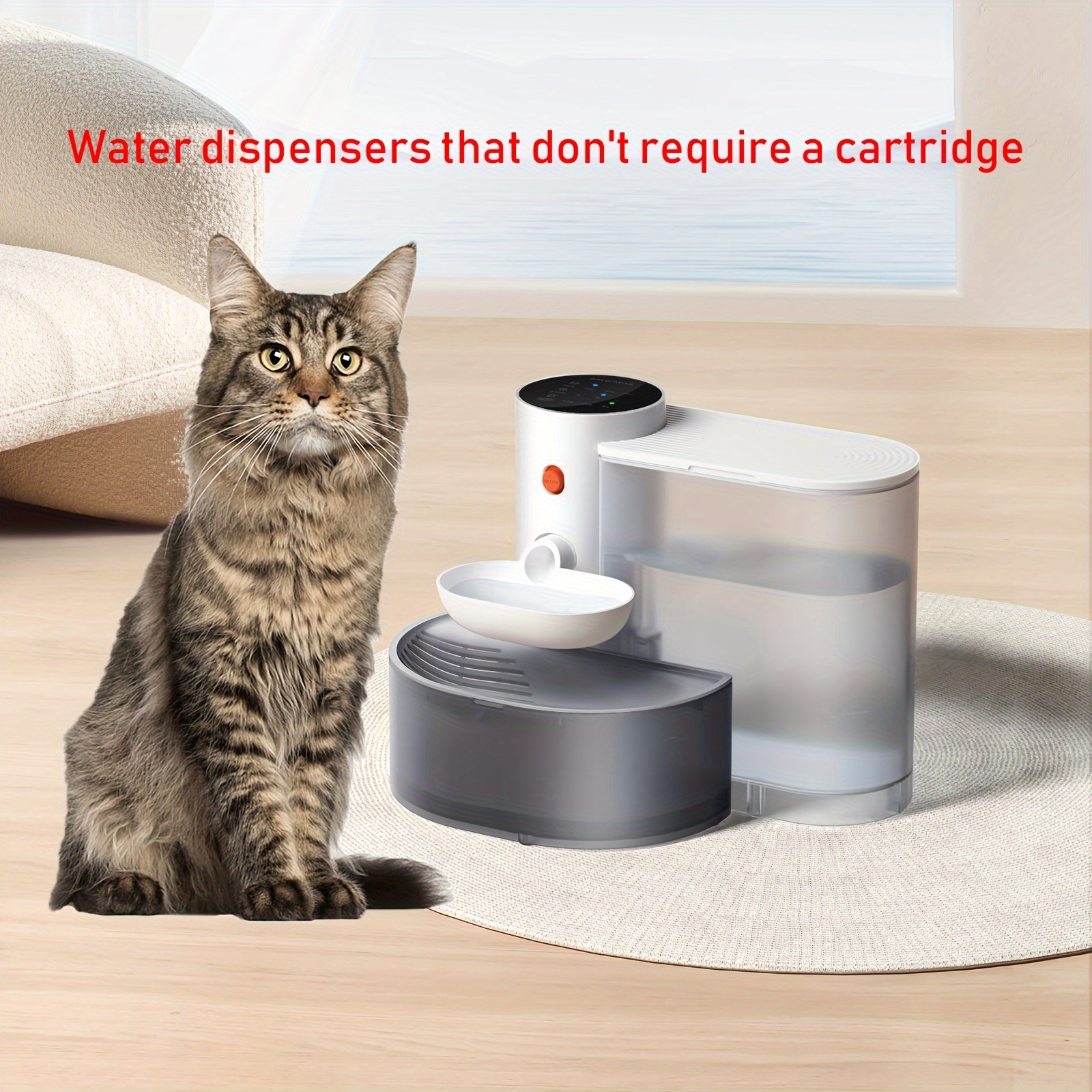 Rechargeable Cat Water Fountain - No Cartridges Needed, Adjustable Tilt ...