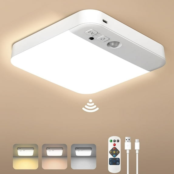 Rechargeable Ceiling Light , Wireless Motion Sensor Light ,Battery ...