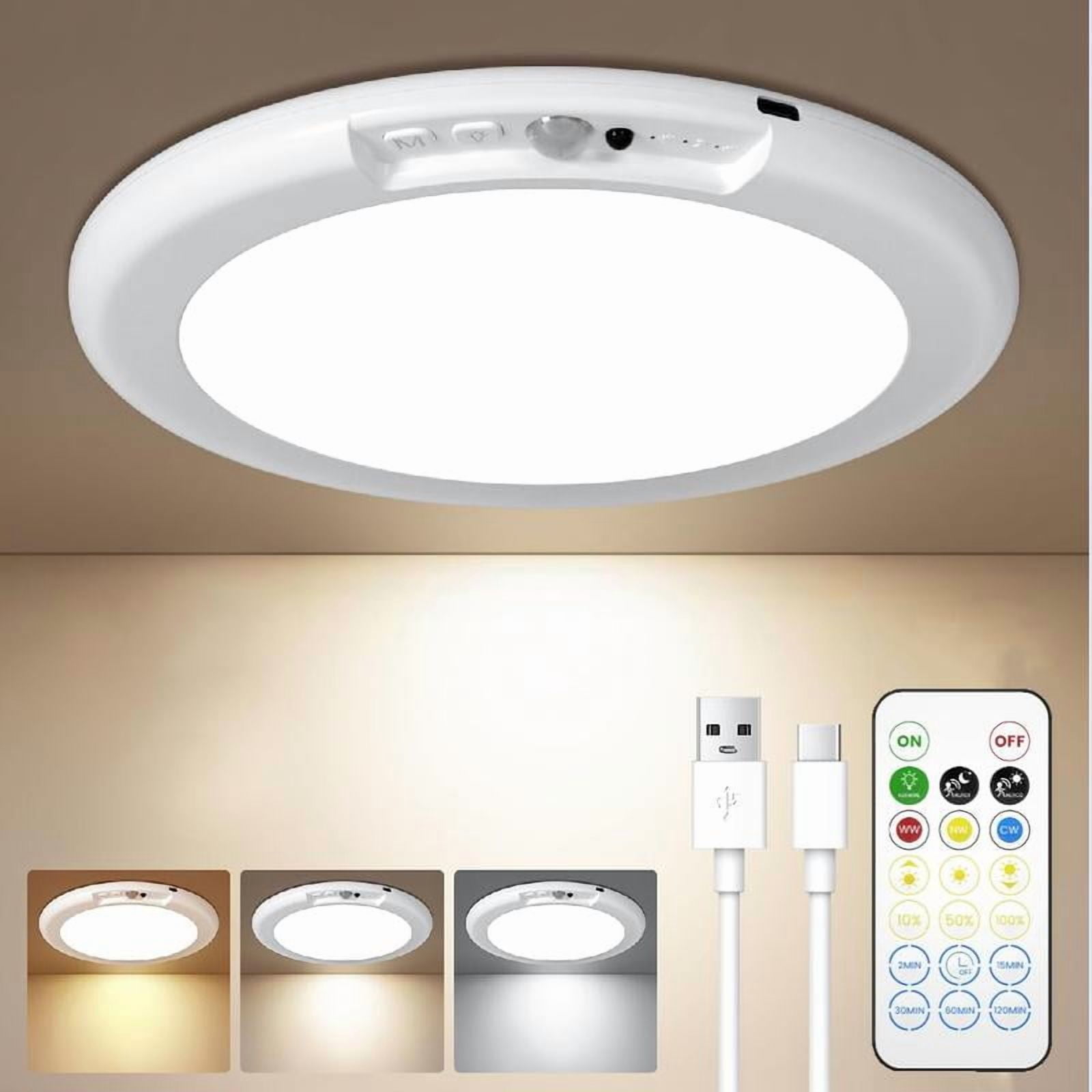 Rechargeable Ceiling Light, No Wiring Battery Operated Ceiling Lights ...
