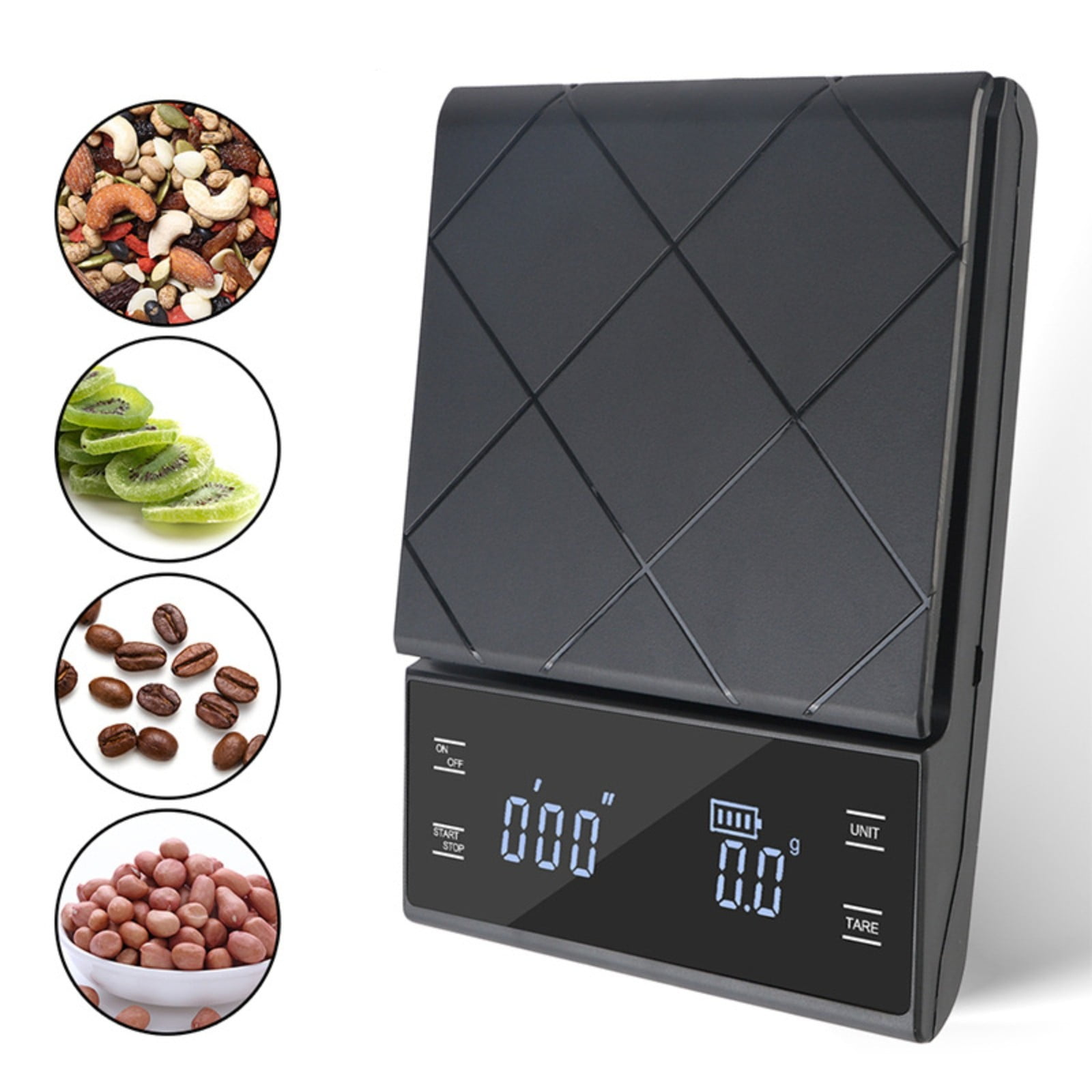 Rechargeable Coffee Scale with Timer 3KG Capacity LED Touch Screen ...